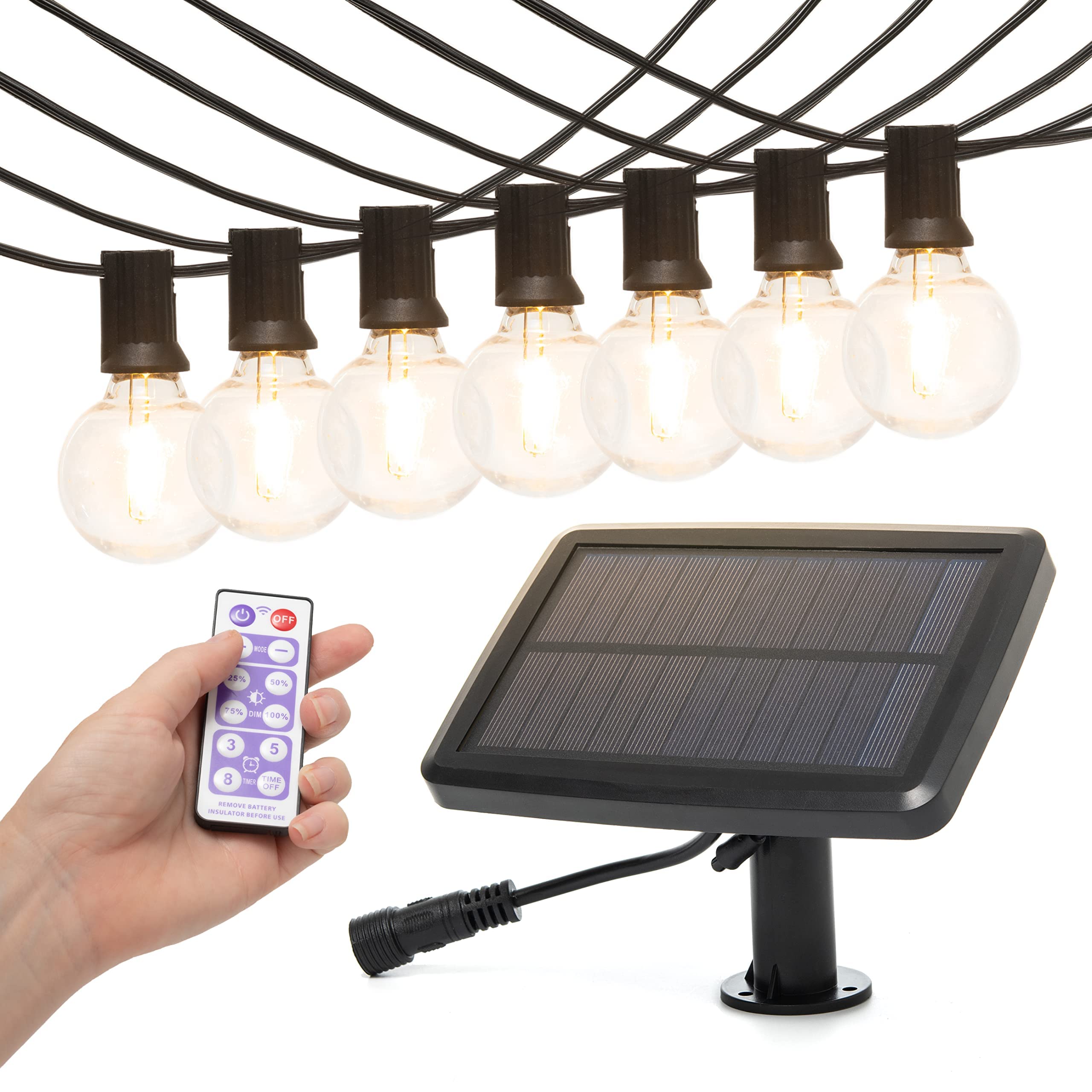 Amazon.com: Moss & Stone Solar Outdoor String Lights 25 Ft with 15 ...