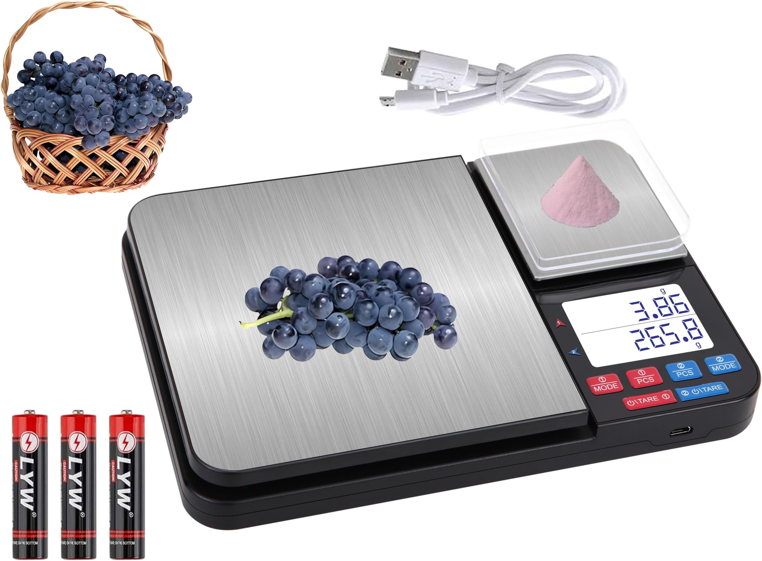 Amazon.com: Smart Weigh Dual Platform Digital Kitchen Scale Stainless ...
