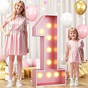 Amazon.com: HILAVO Number 1 Light Up Number 4FT, Large Light Up Numbers ...