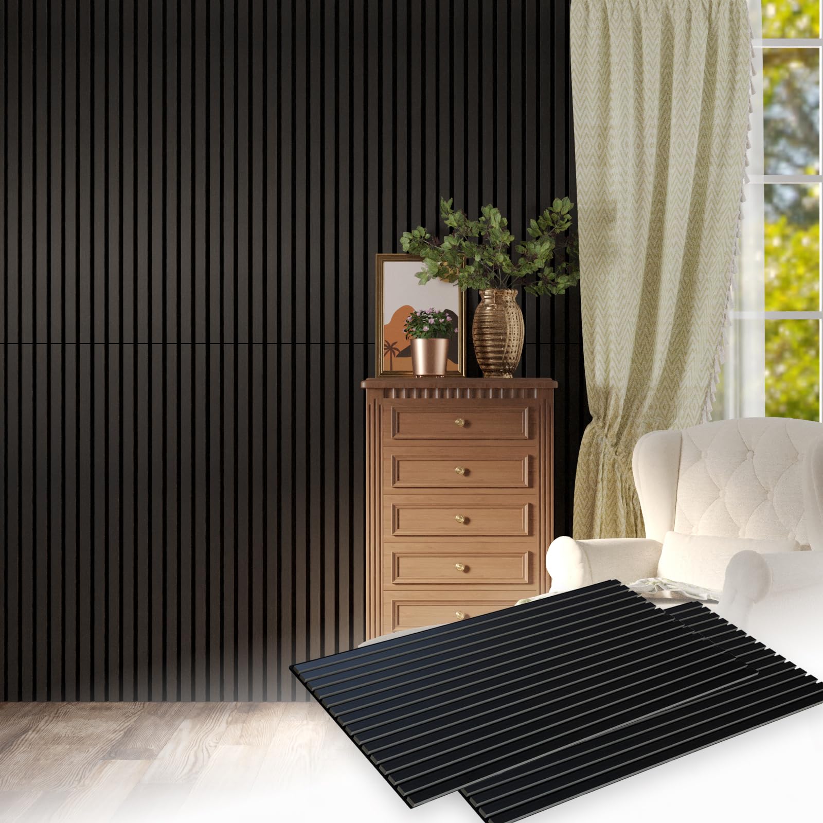 Amazon.com: Oxdigi 3D Wood Slat Wall Panels - Decorative Fluted ...