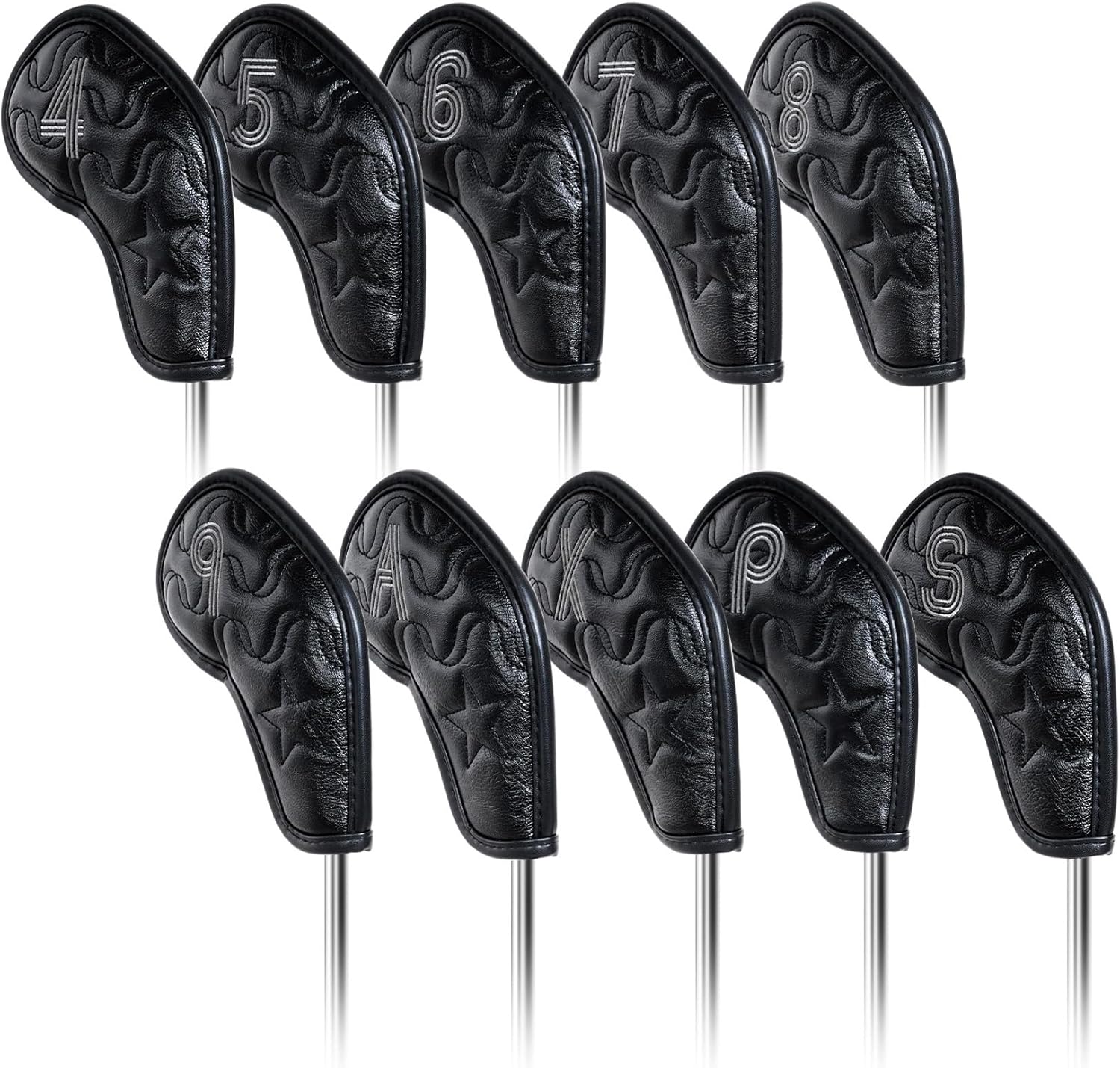 10ps/set Star Iron Headcover set Protector Velcro Closure For Right ...