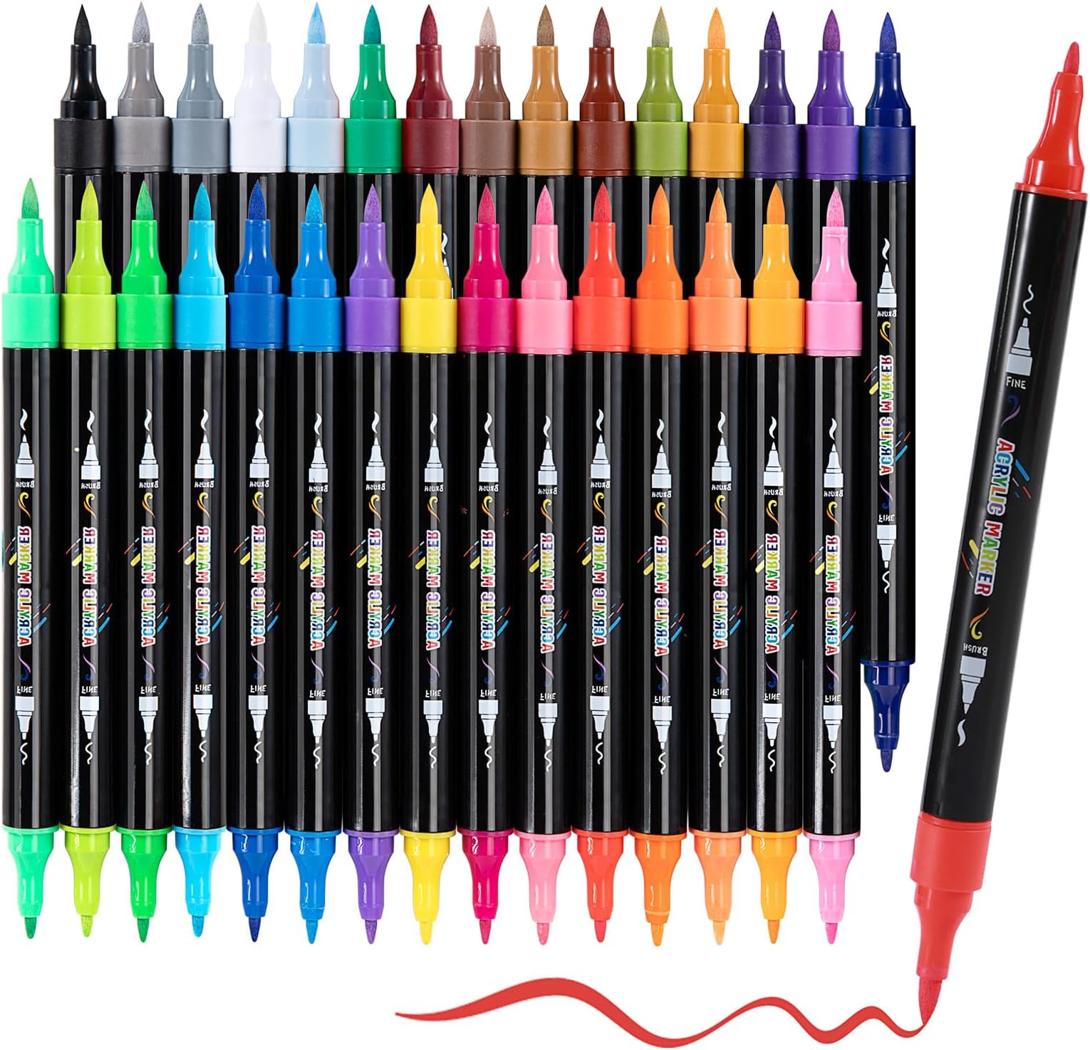 Amazon.com: Sistavo Graffiti Markers Black Paint Markers 15mm Jumbo ...