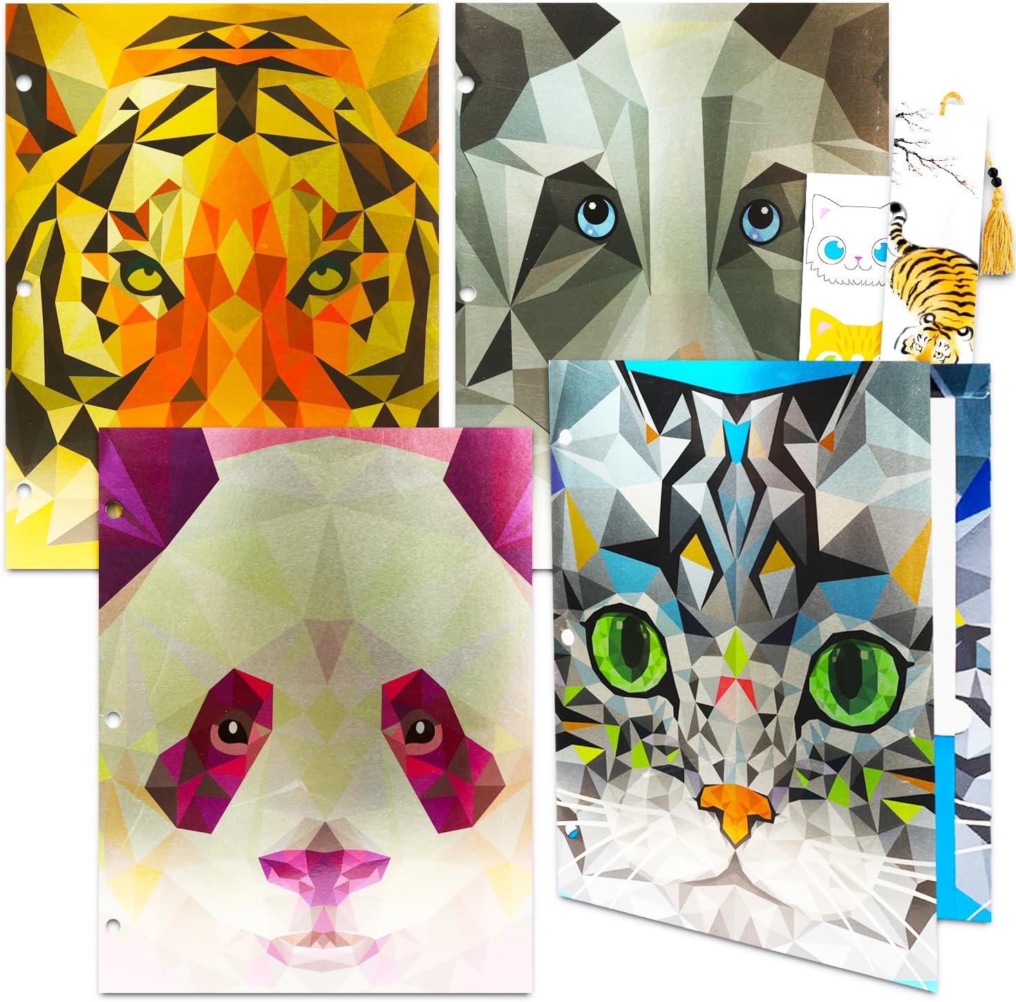 Amazon.com : Wild Animal Folders with Pockets for School Bundle - 4 ...