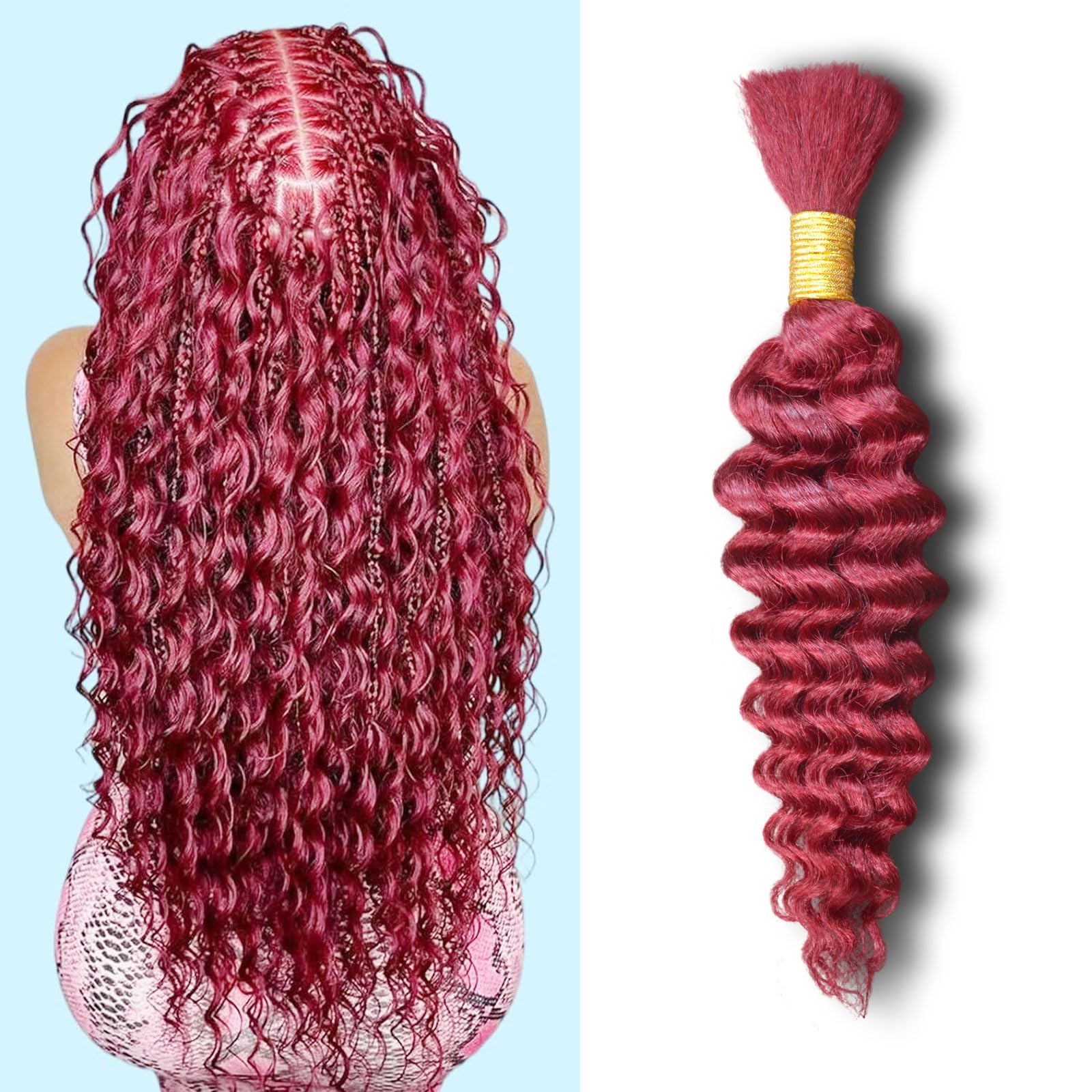 Amazon.com : Heyloo Hey my wig 99J Burgundy 14 Inch 1 Bundle 50g Deep ...