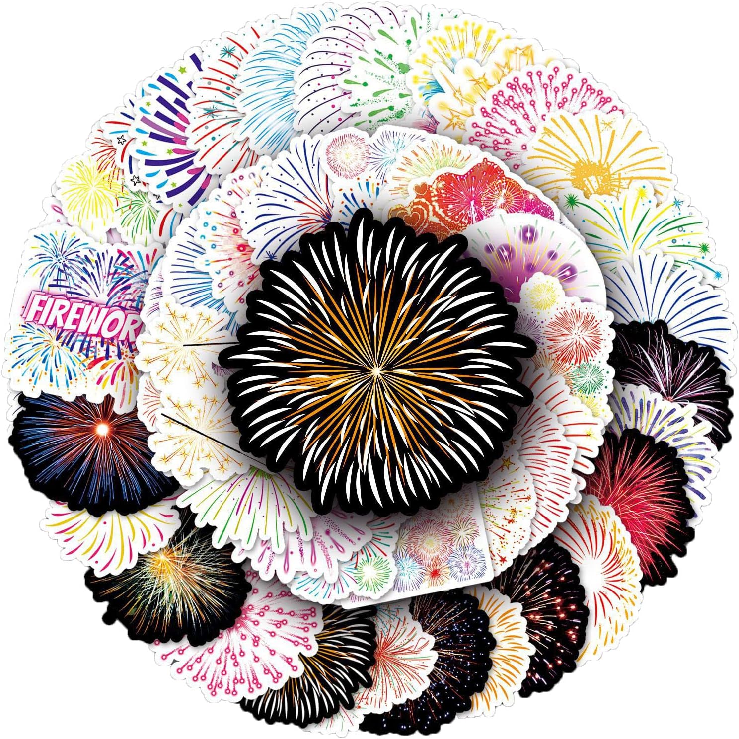 Amazon.com: Fireworks Stickers 50Pcs Water Bottles Stickers for Kids ...