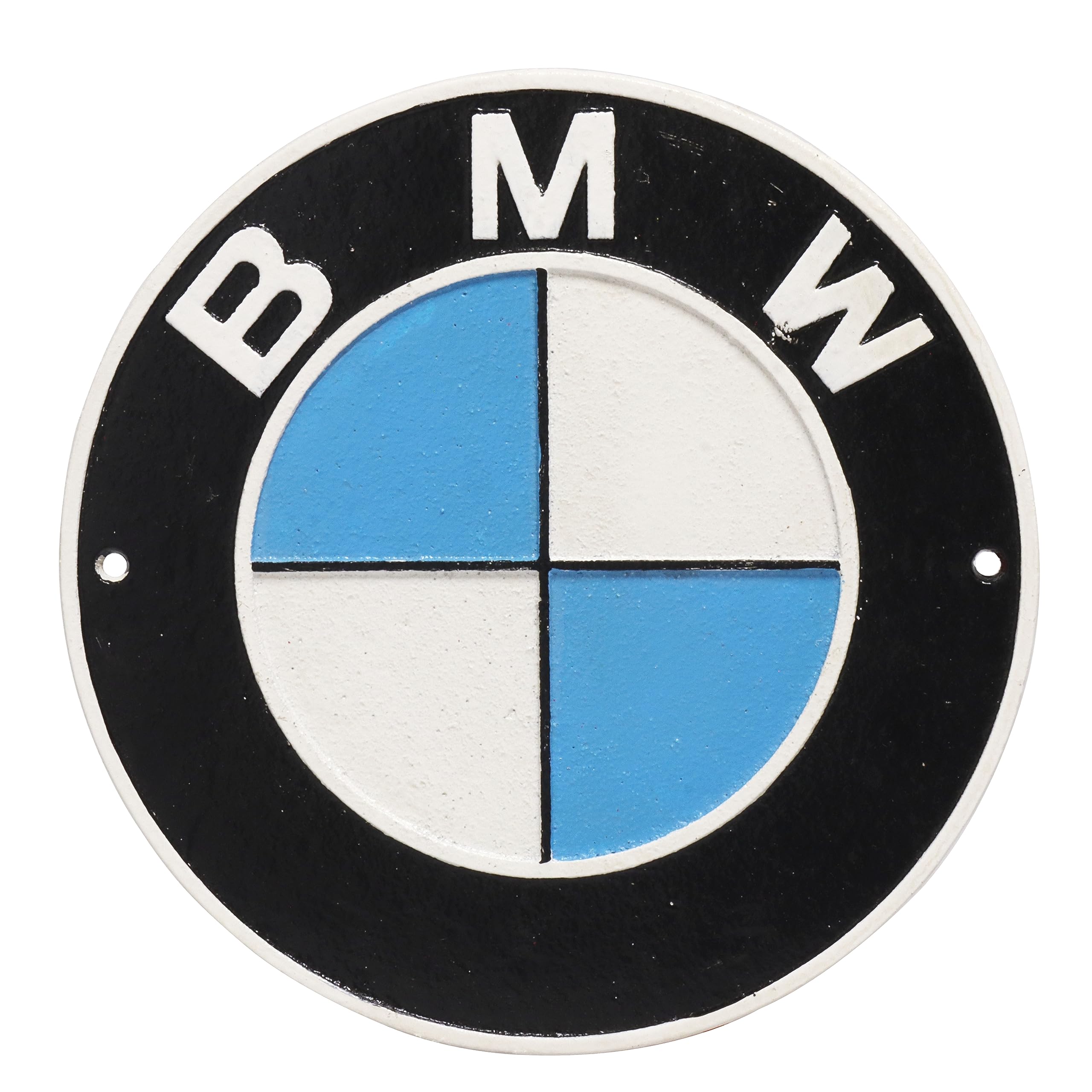BMW Vintage Cast Iron Wall Sign Large Round Metal Plaque 24cm x 24cm ...