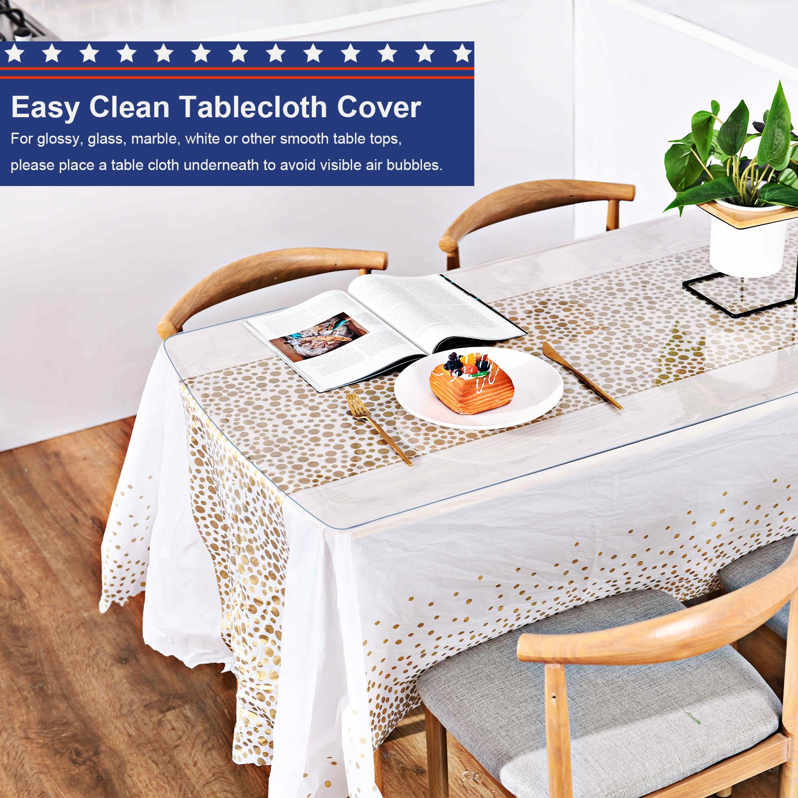 AEORUM 42 Inch Round Table Blotter Mat PVC Vinyl Clear Table Cloths Pad ...