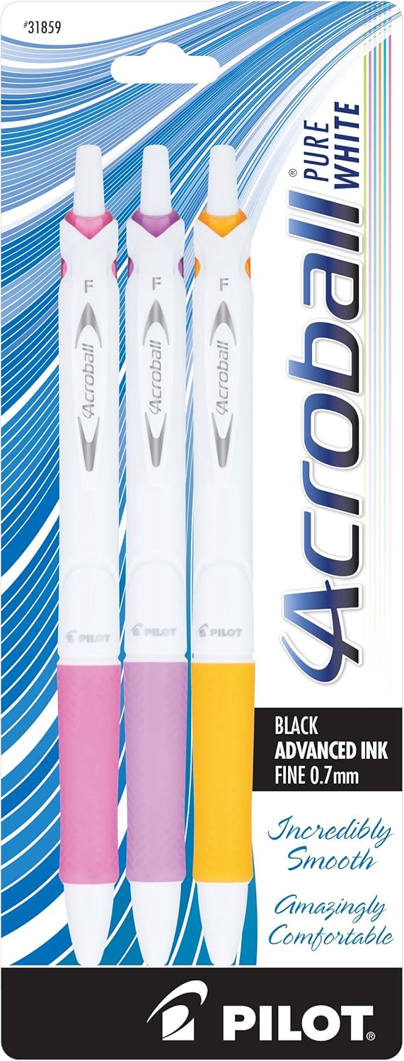 Amazon.com: PILOT Acroball PureWhite Advanced Ink Refillable ...