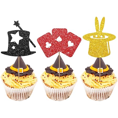 Amazon.com: Magic Show - Cupcake Toppers | 11 Toppers | Magician Party ...