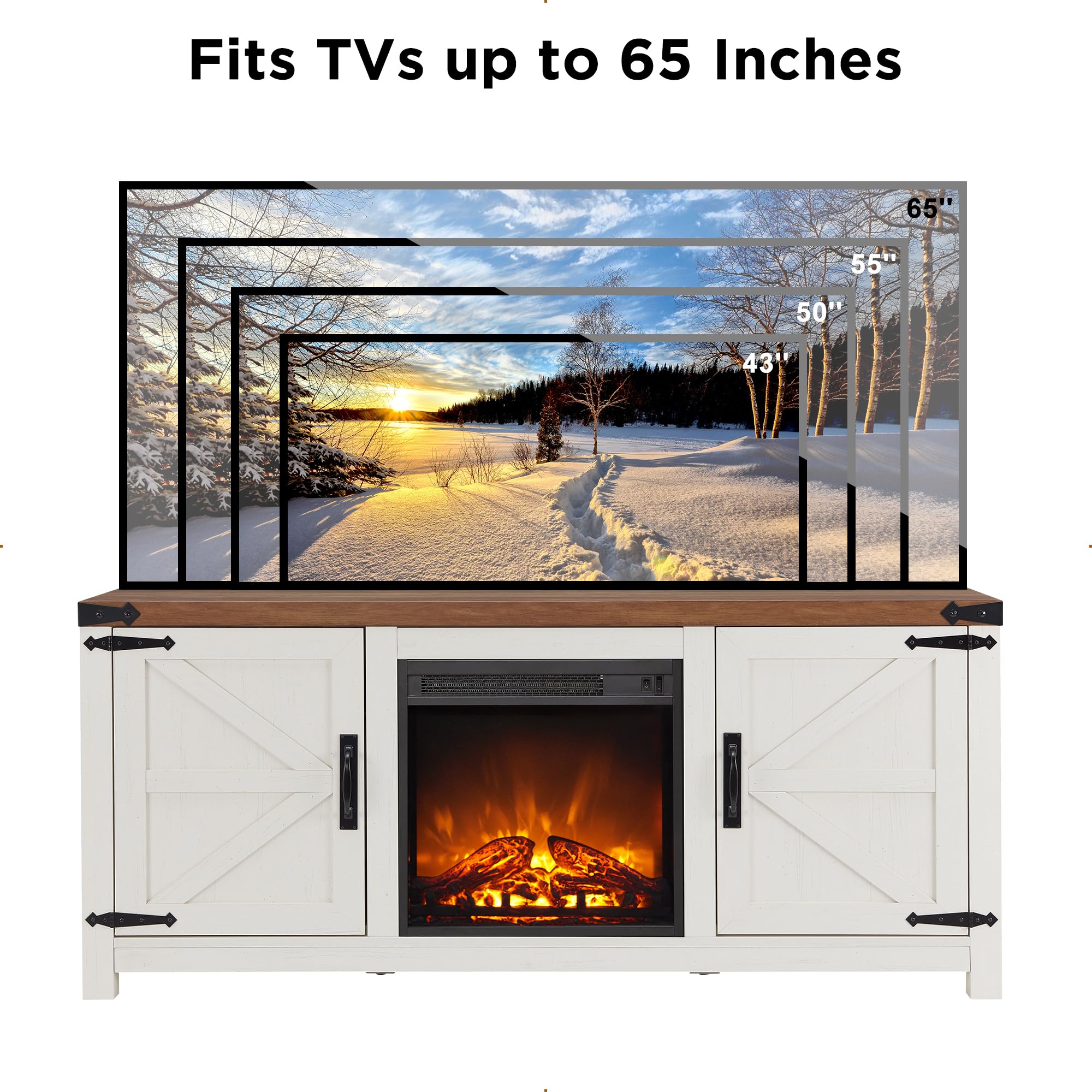 Amish Flint Tv Console Fireplace Heaters
