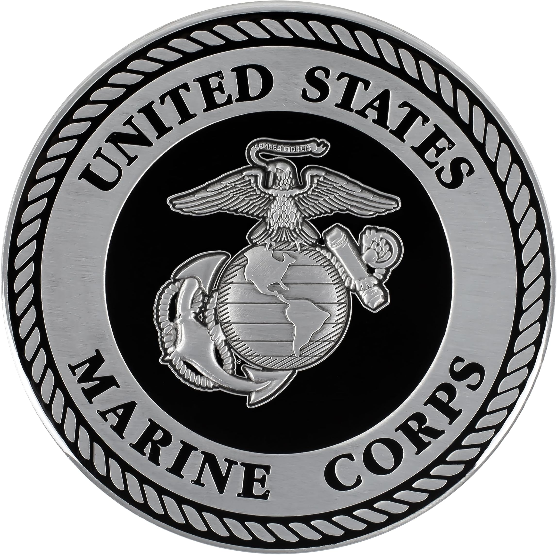 Amazon.com: Black and Silver USMC Medallion – 3.5 Inches – Marine Corps ...