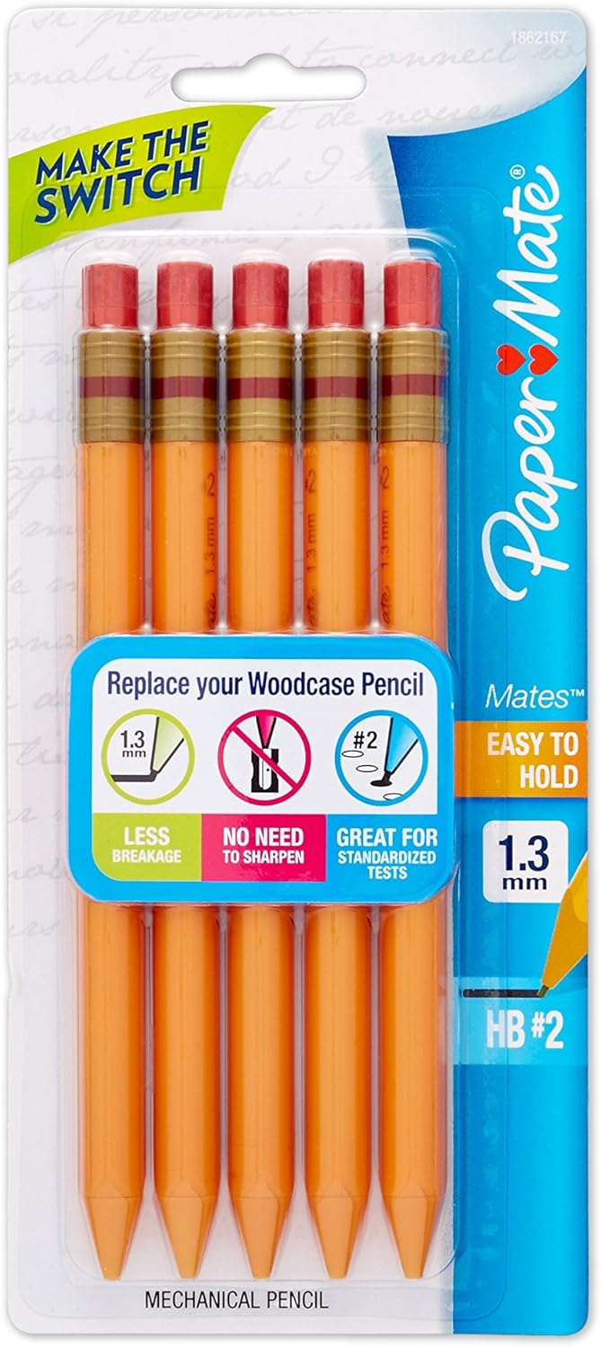 Amazon.com : Paper Mate 1862167 Mates Mechanical Pencils, 1.3mm HB ...