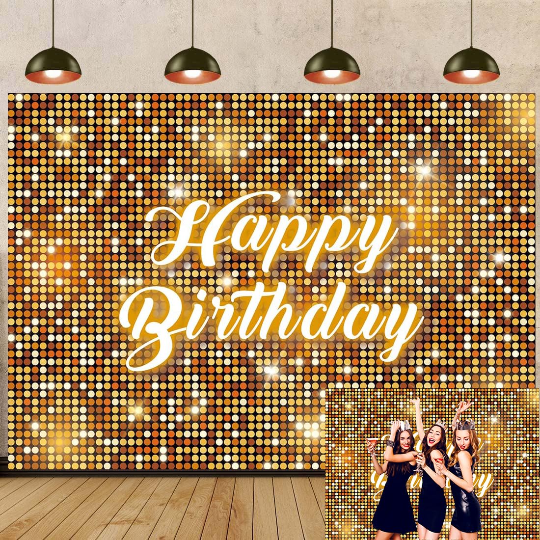 Amazon.com : Glod Orange Flash Square Wall Backdrop (No Glitter) Yellow ...