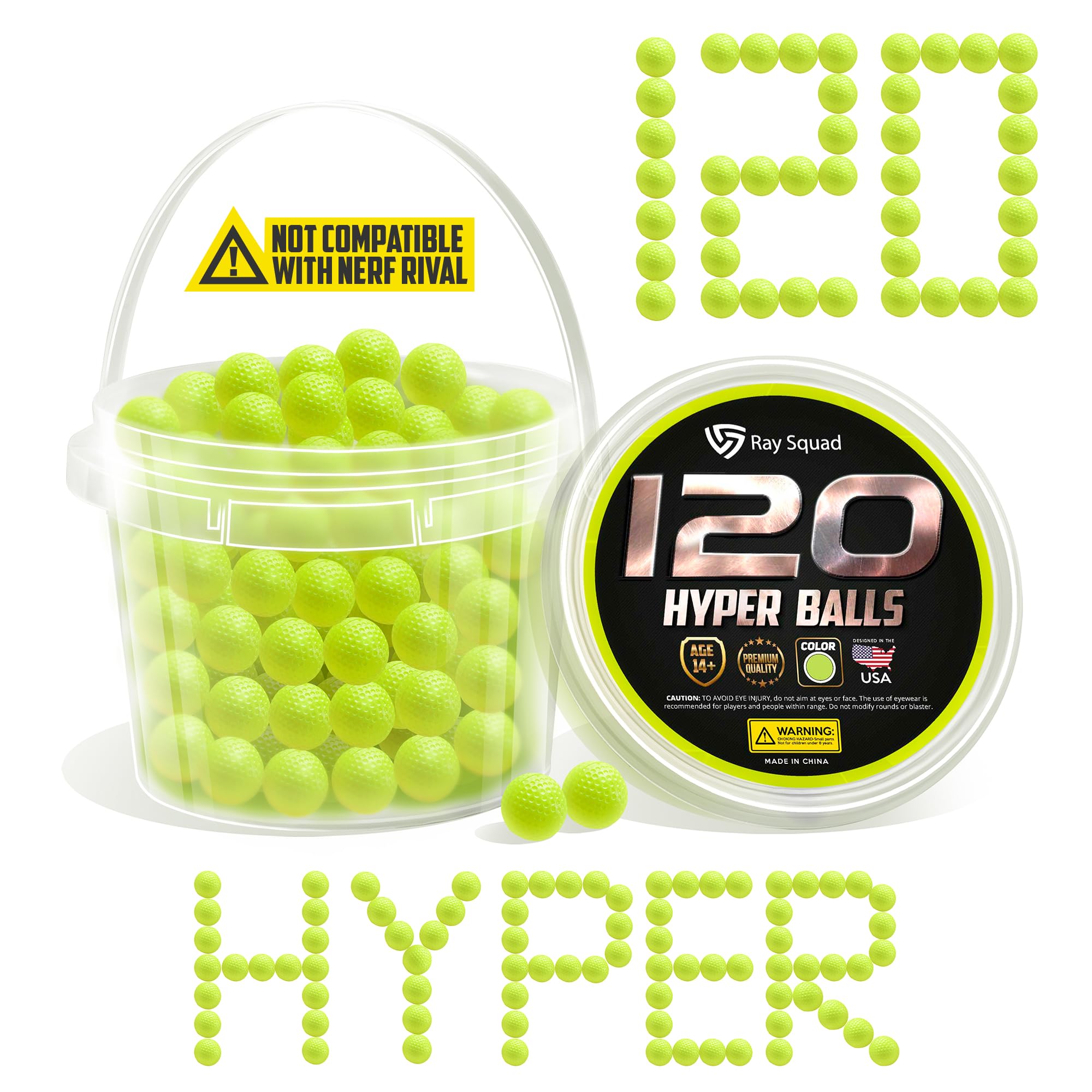 Snapklik.com : (120 Pack, Not Rival Compatible) Nerf Hyper Balls, Nerf ...