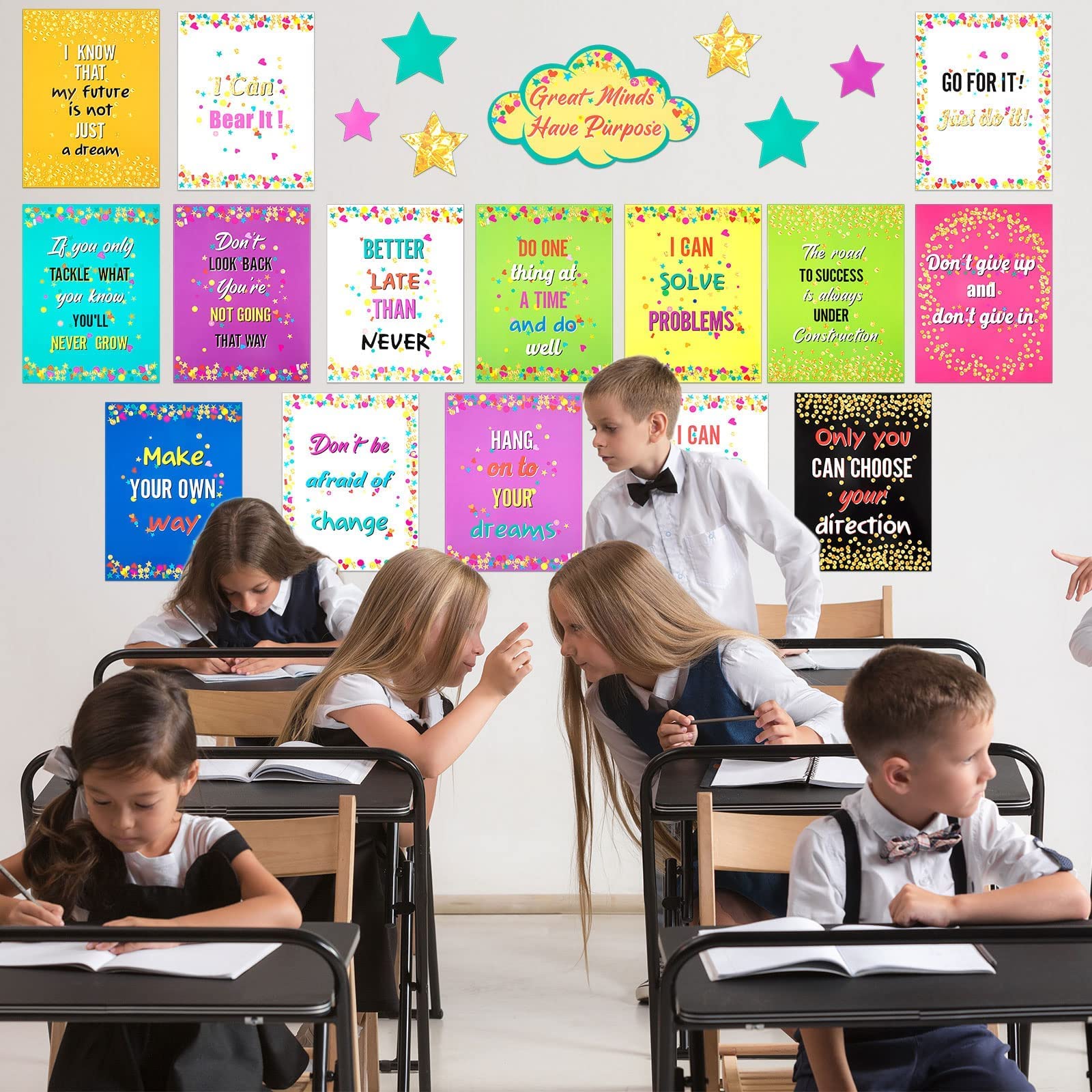 Growth Mindset Posters Set Motivational Poster Bulletin Board Display ...