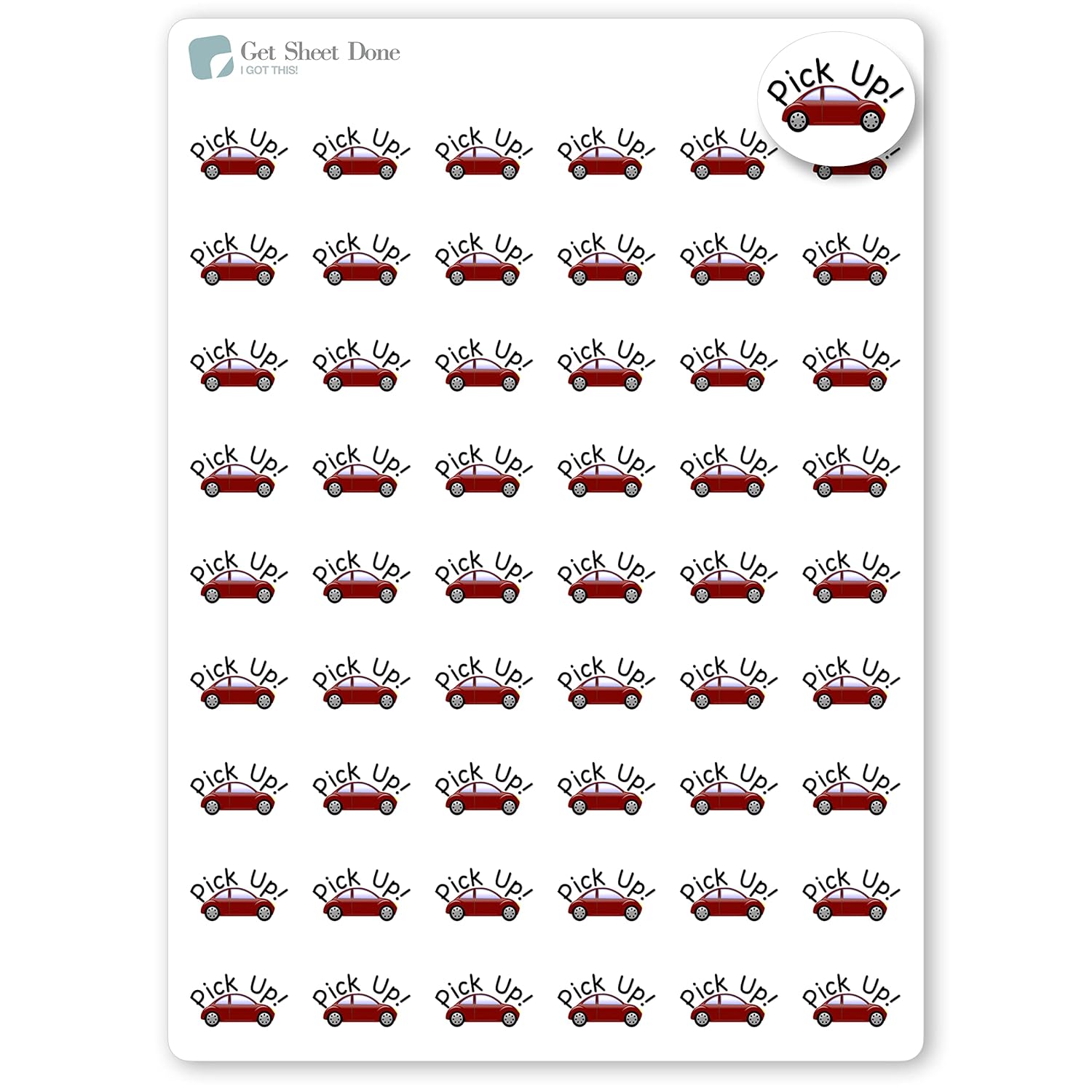 Amazon.com: Car Pool Planner Sticker / 54 Fun Vinyl Stickers (1/2 ...