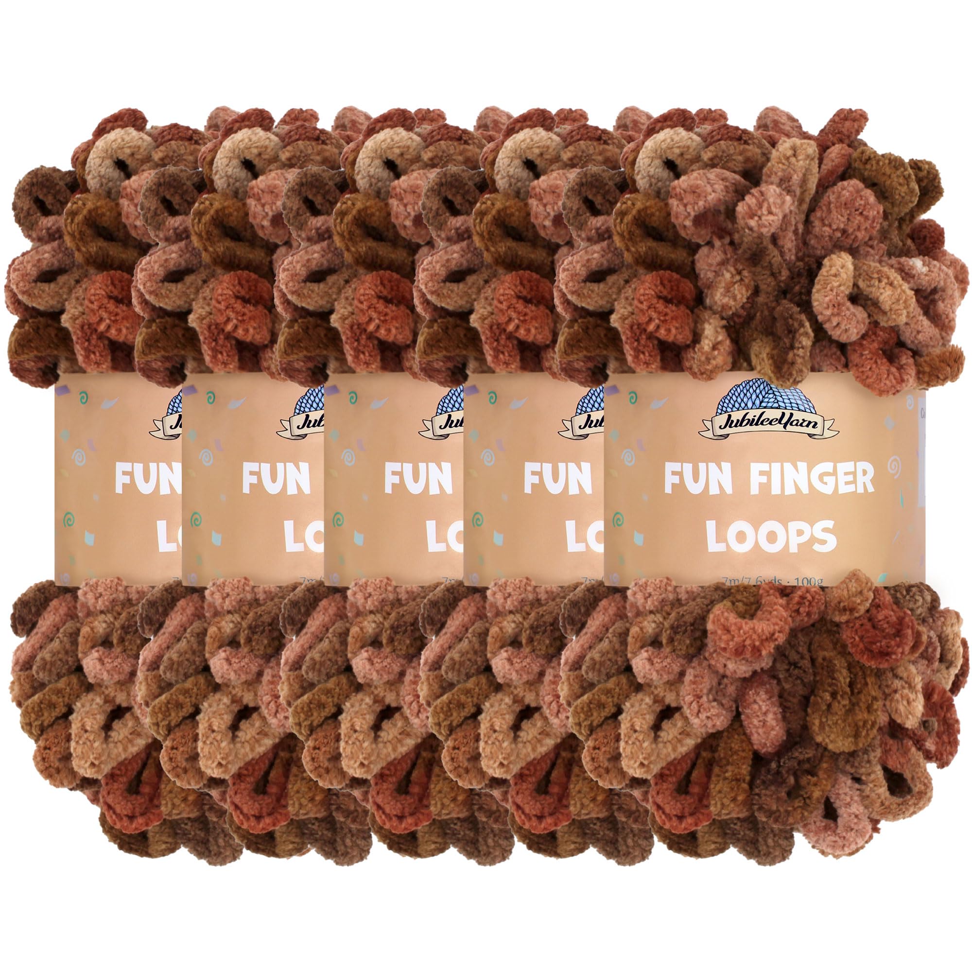 Amazon.com: JubileeYarn Fun Finger Loops Yarn - Jumbo Polyester - 100g ...