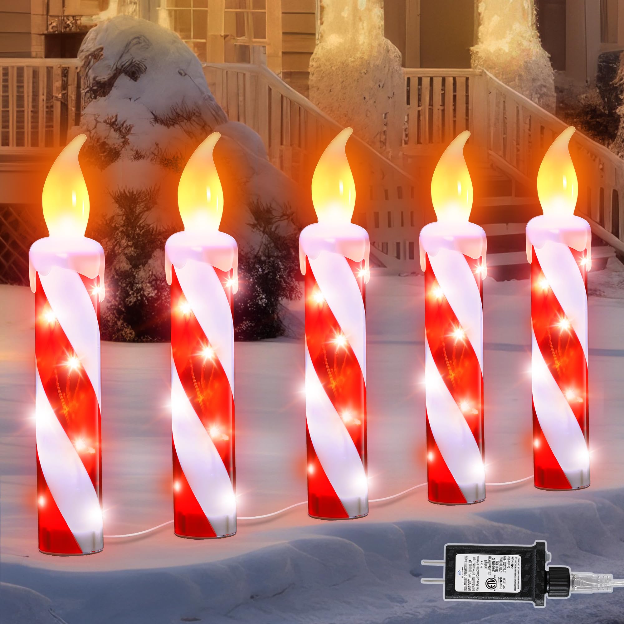 Amazon.com: ElectricWise 5 Pcs Christmas Lighted Decoration Candle ...