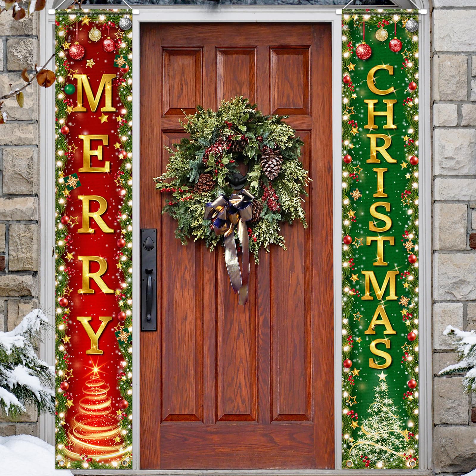 Amazon.com: Christmas Decorations - Merry Christmas Door Banner Winter ...