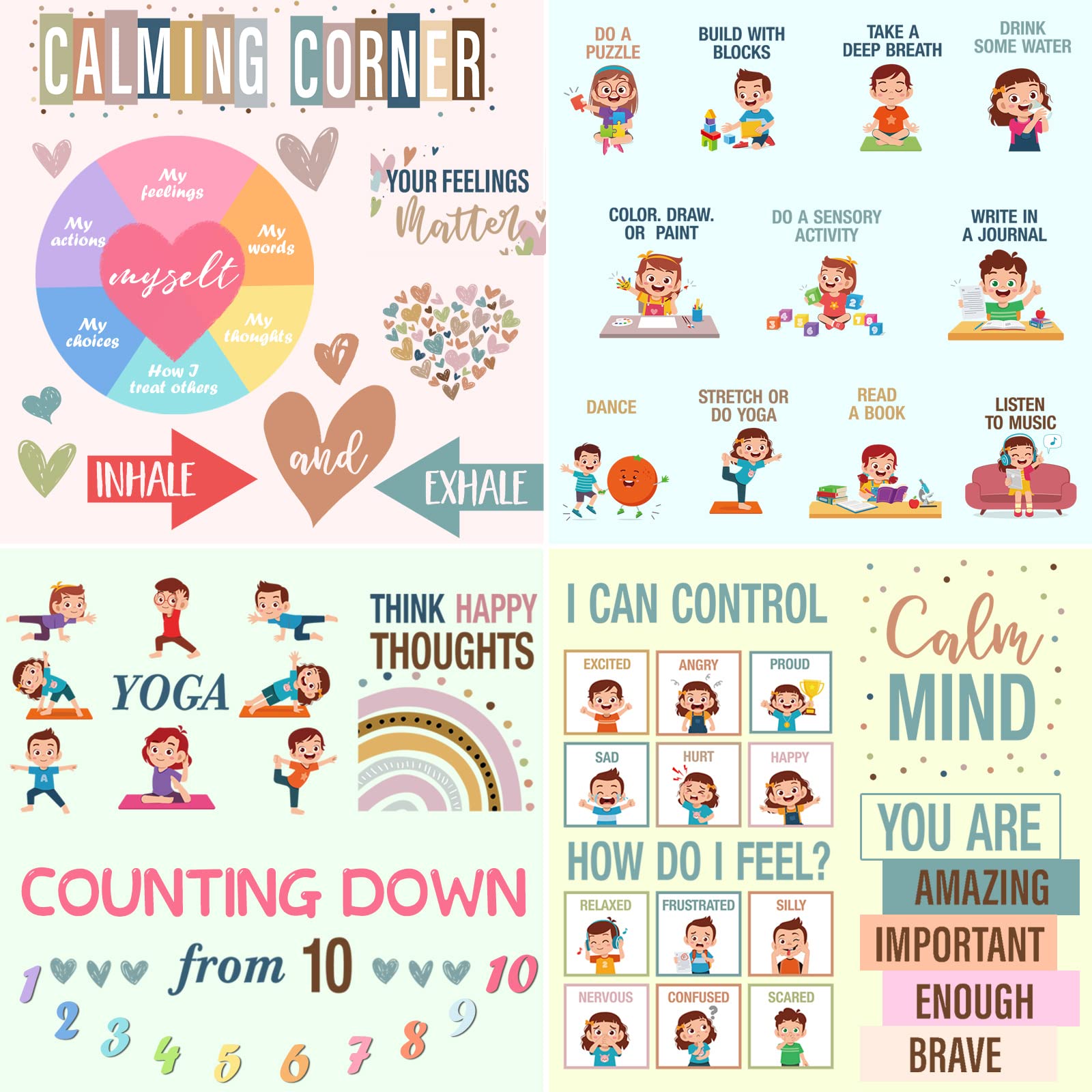 Buy 36 Pieces Everyone is Welcome Calming Corner Bulletin Board ...