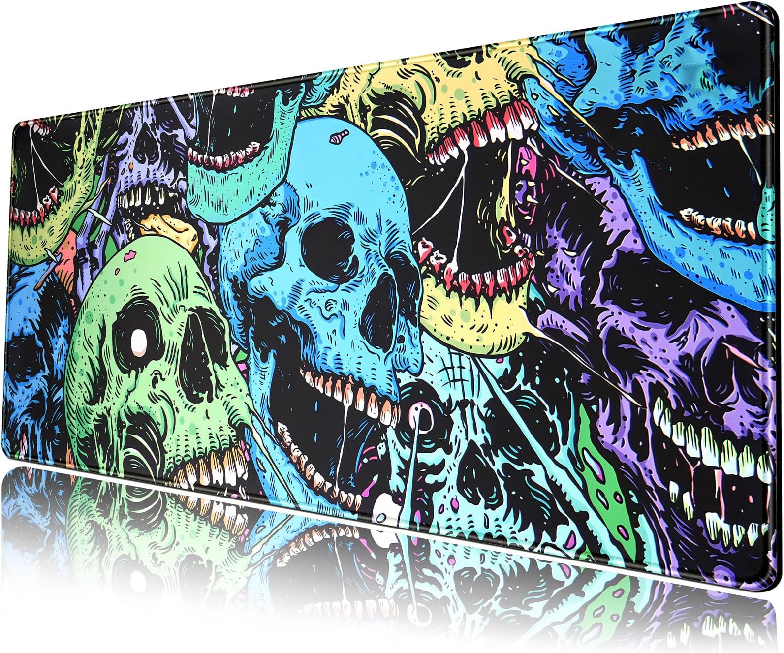 Amazon.com: Skull Head with Rose Desk Mat,Large Gaming Mouse Pad,Non ...