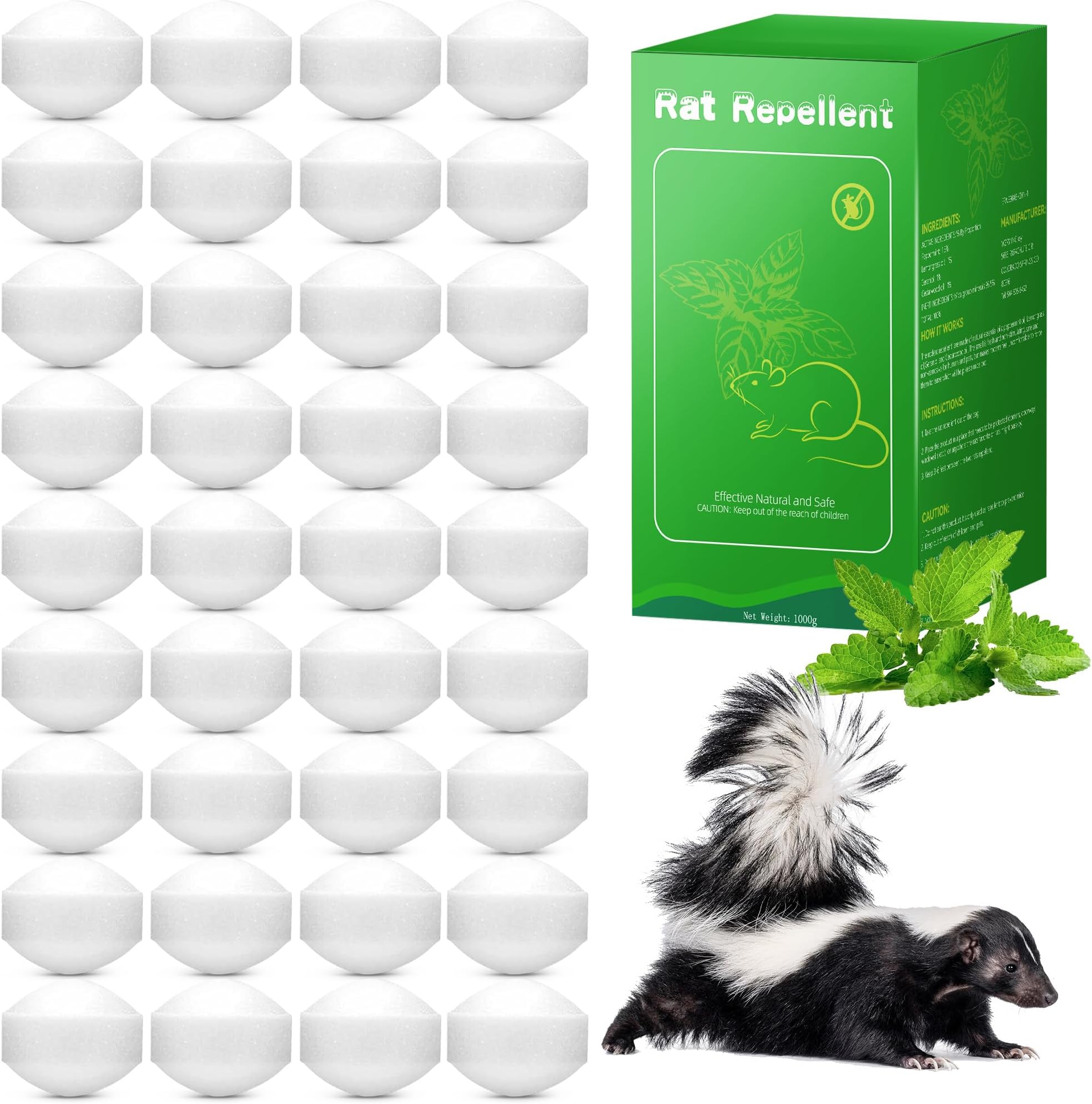 Amazon.com: Peppermint Oil Skunk Repellent - 48 Pack Raccoon Squirrel ...