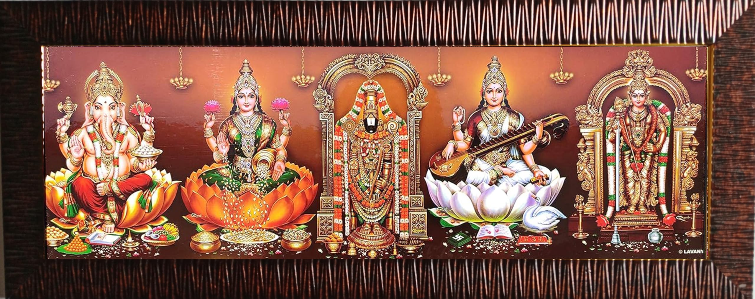manas 5 God In One Frame Photo frame Wall Art Paintings Frame for home ...