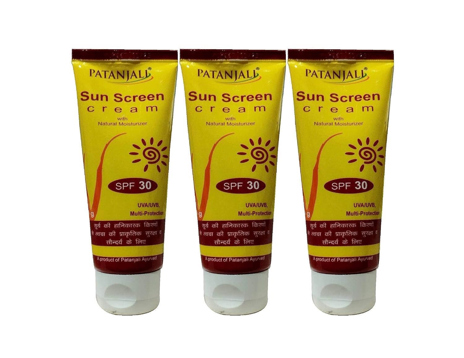 Patanjali Sun Screen Cream SPF 30 (50 Gm) - Pack of 3 : Amazon.in: Beauty