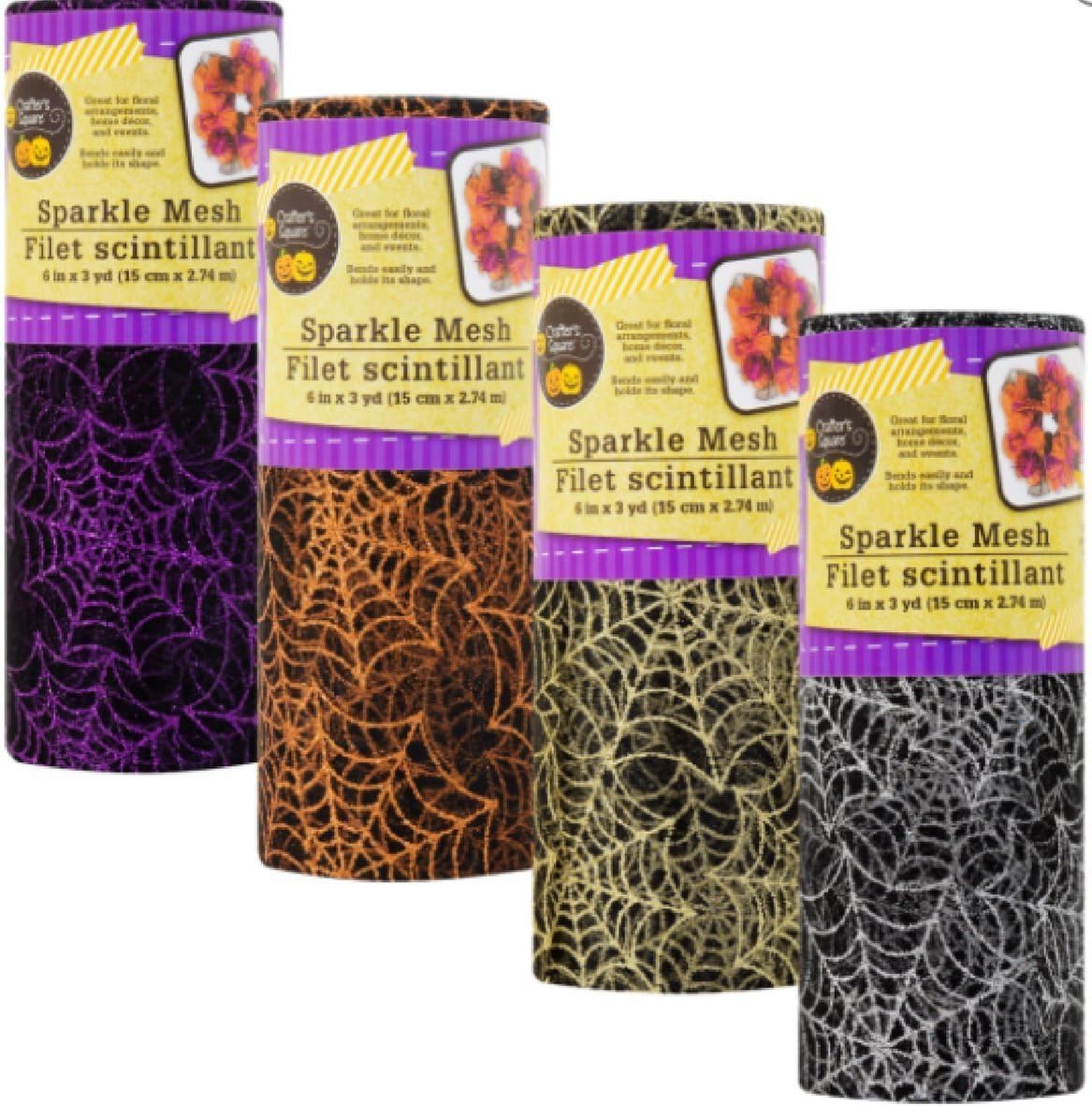 Amazon.com: Crafter's Spider Web Sparkle Mesh Bundle of Four Different ...