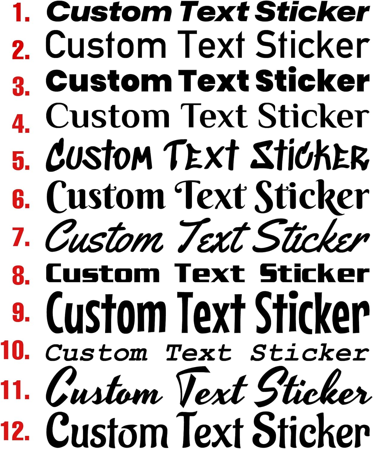 2 X Custom Text Car Van Shop Sticker Personalised Your Name Lettering ...