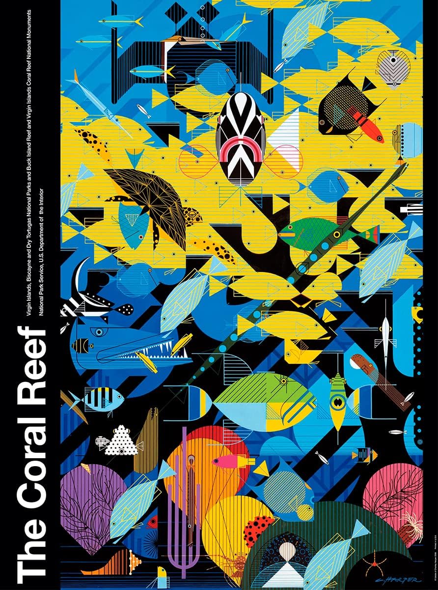 Amazon.com: Charley Harper Poster "The Coral Reef": Prints: Posters ...