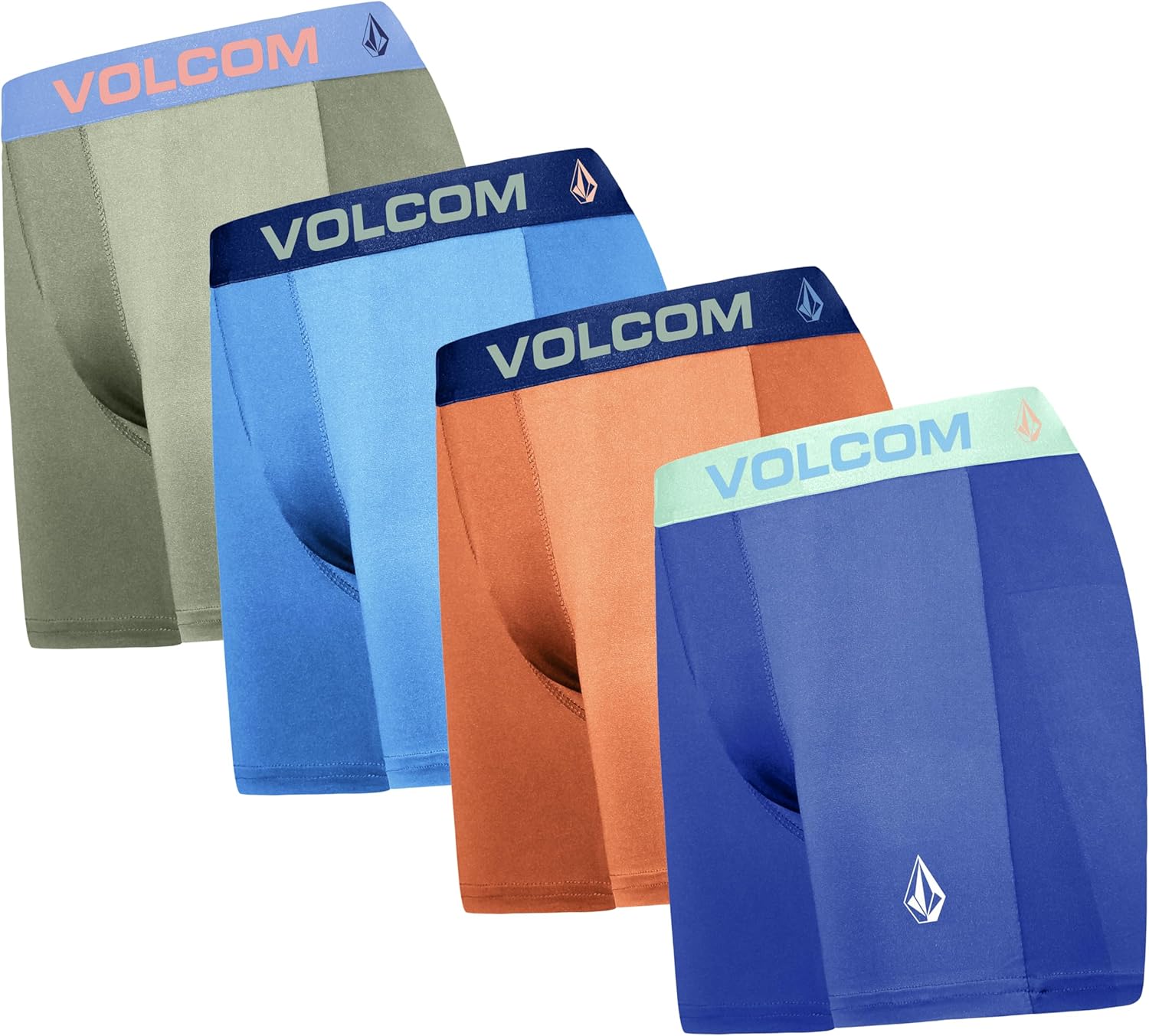 Volcom Mens Boxer Briefs 4 Pack Poly Spandex Performance Boxer Briefs ...
