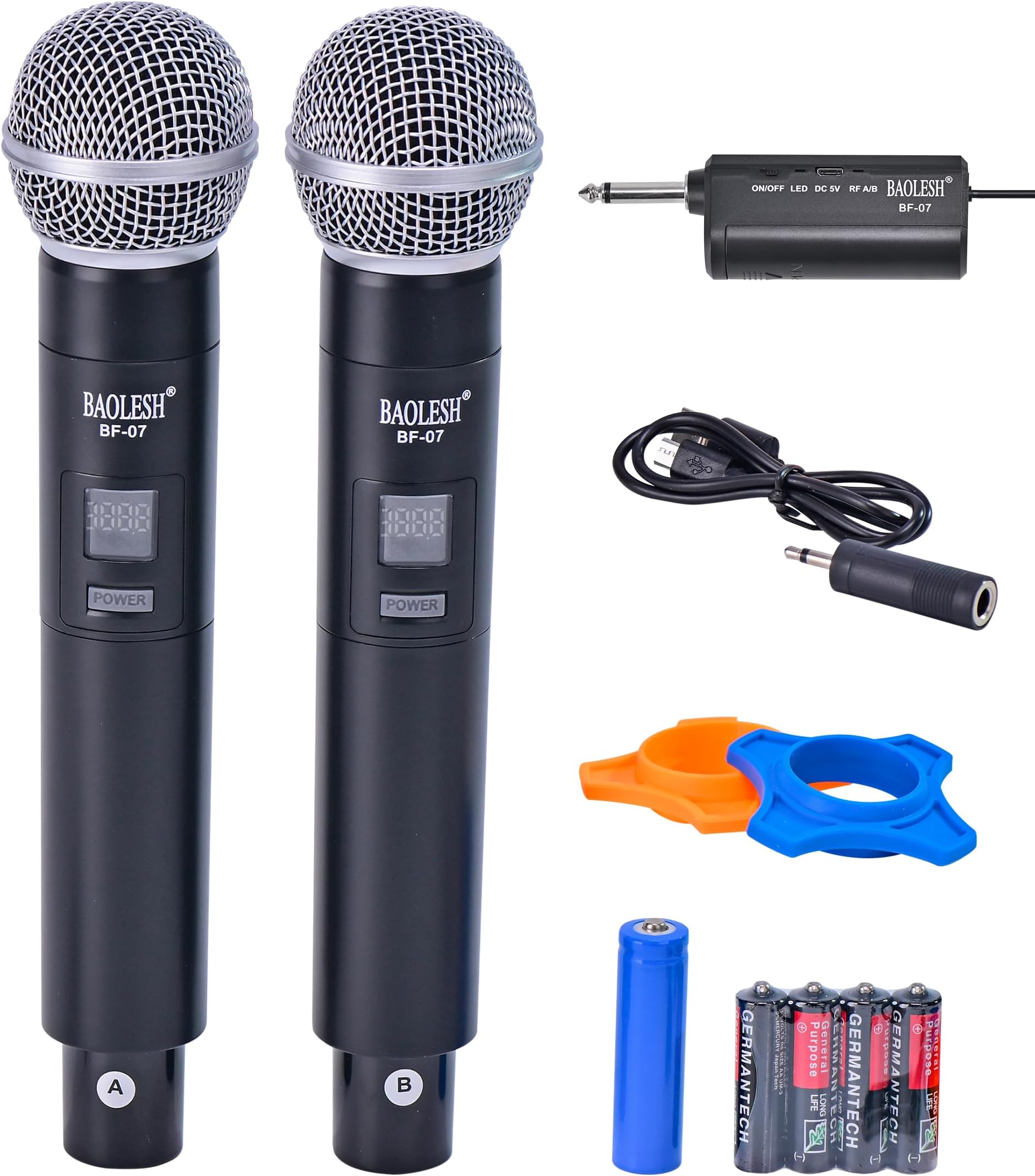 Amazon.com: BAOLESH Dual Wireless Microphones Karaoke for Singing ...
