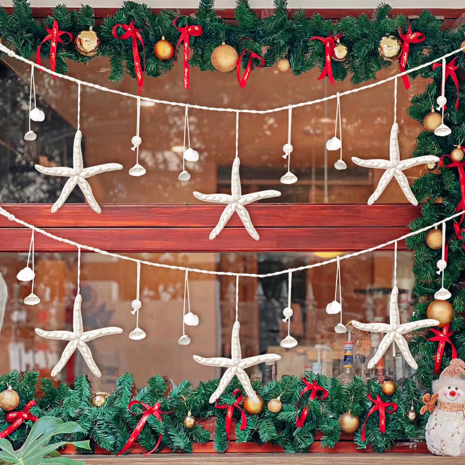 Amazon.com: Beach Decor Starfish Garland, White Starfish Decorative ...