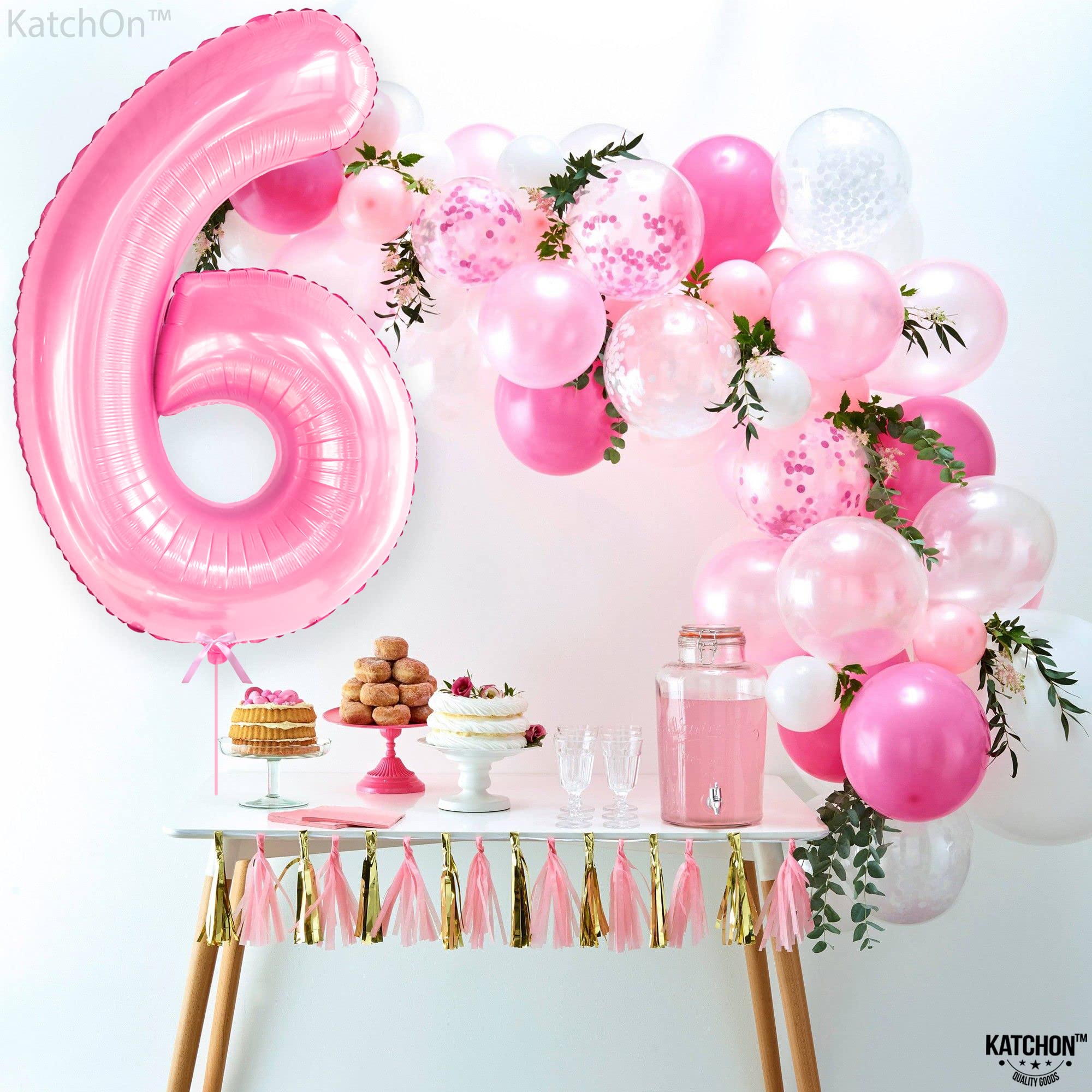 Snapklik.com : Giant Light Pink Number 6 Balloon - 40 Inch Number 6 ...