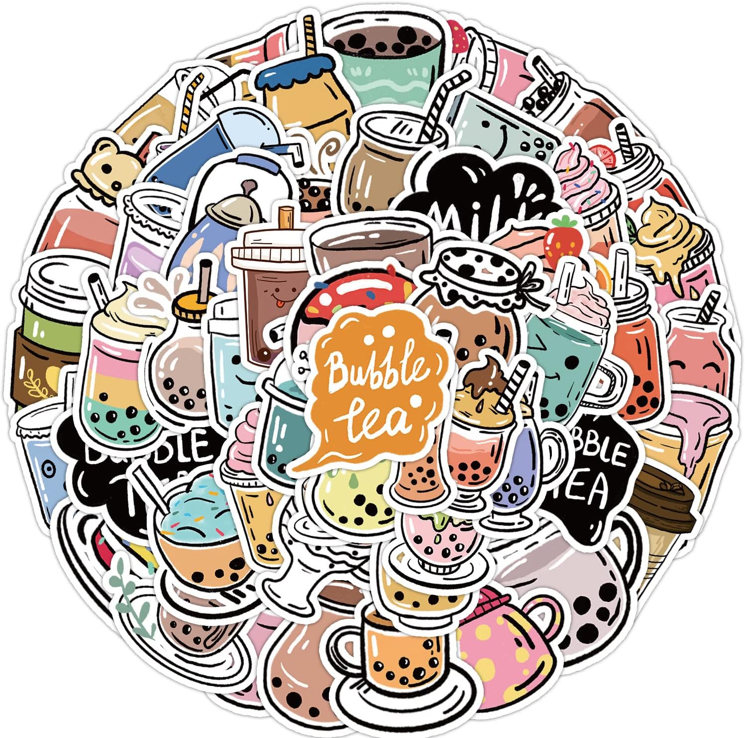 Amazon.com: Tea Stickers 50 Pack Vinyl Laptop Stickers,Waterproof ...