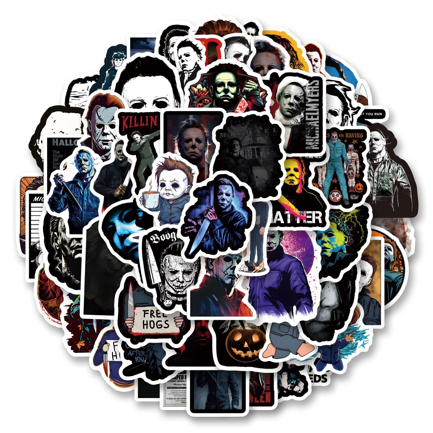 Amazon.com: 61pcs Michael Myers Stickers for Cartoon Cute Girls Boys ...