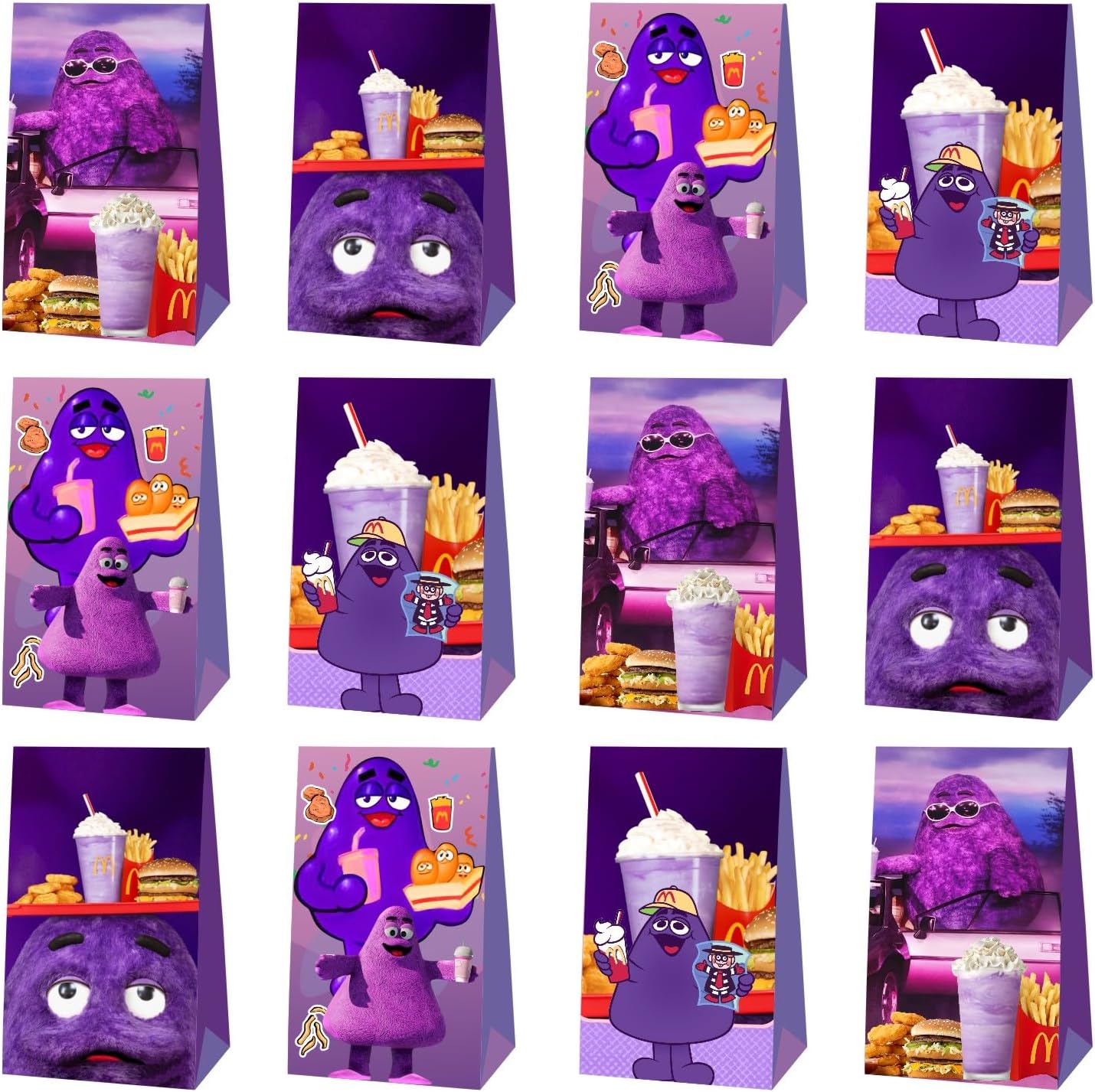 Amazon.com: VOLBOZ 12pcs Grimace Birthday Party Supplies with Party ...