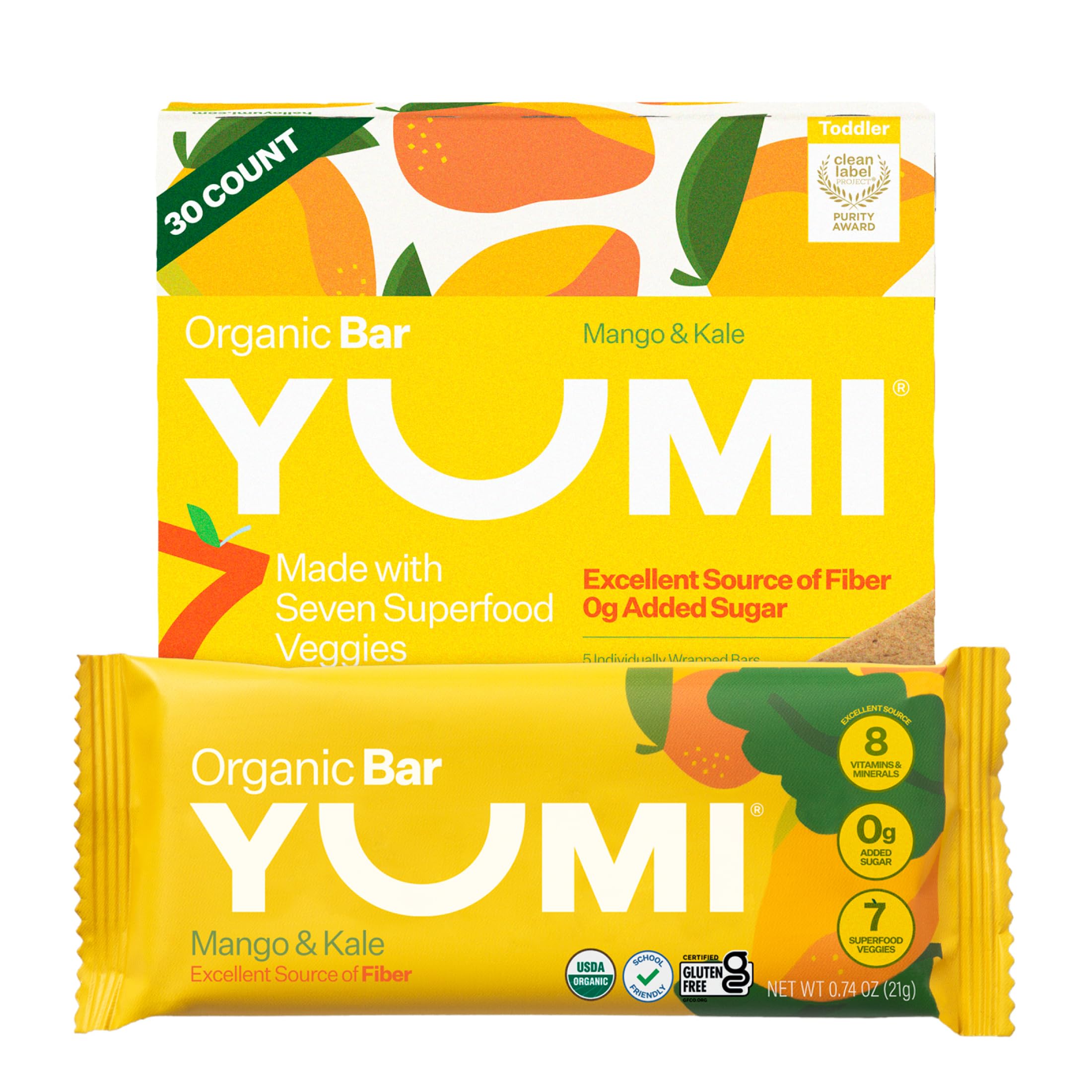 Amazon.com: Yumi Organic Toddler Snack Bars (30 Count), Gluten-Free, No ...