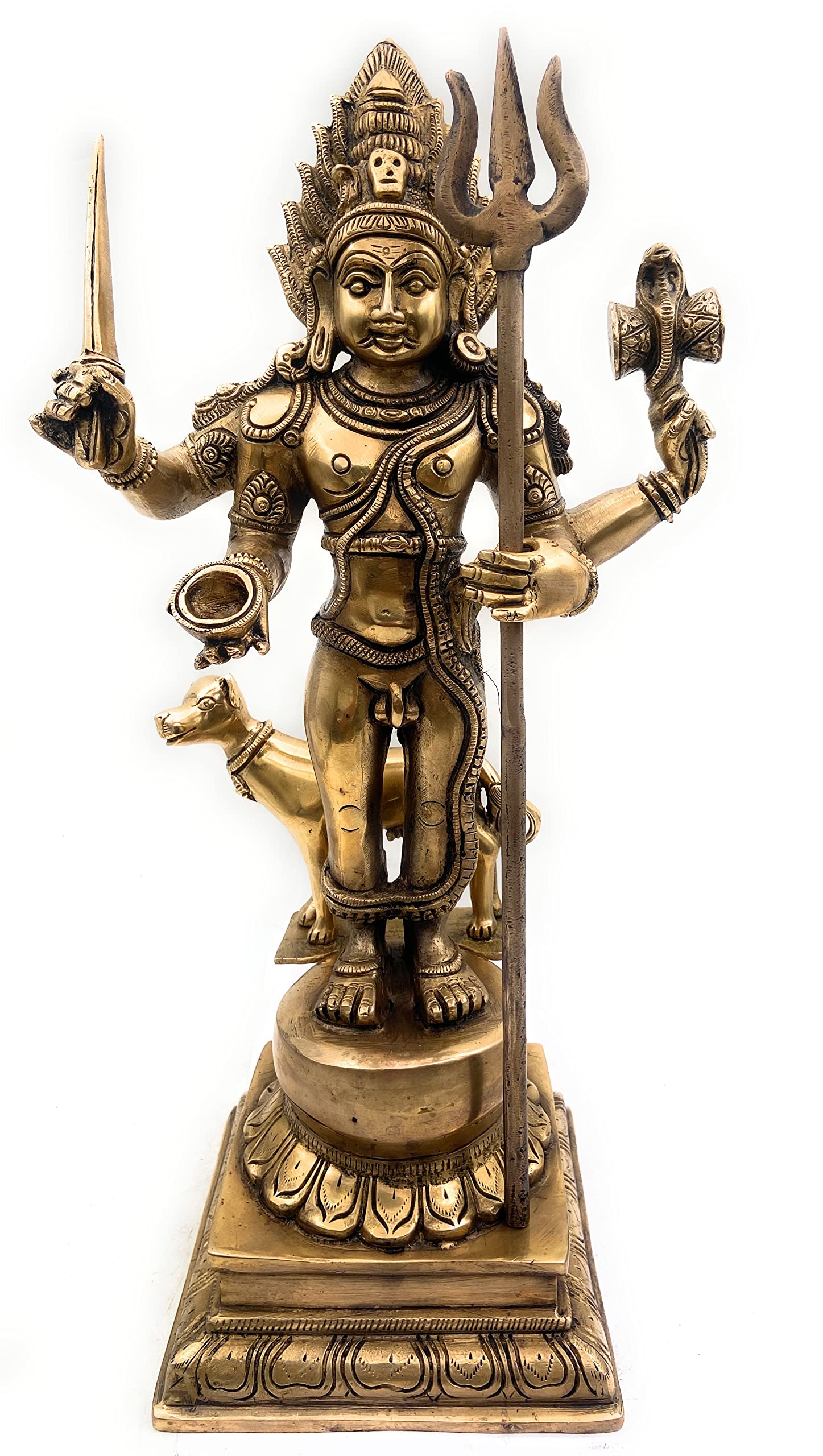 South Indian Arts Brass Maha Kaal Bhairav Murti Kal Bhairava ...