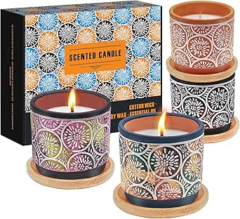 Amazon.com: Scented Candles Gift Sets for Women, 4 Pack Natural Soy Candles for Home Scented ...
