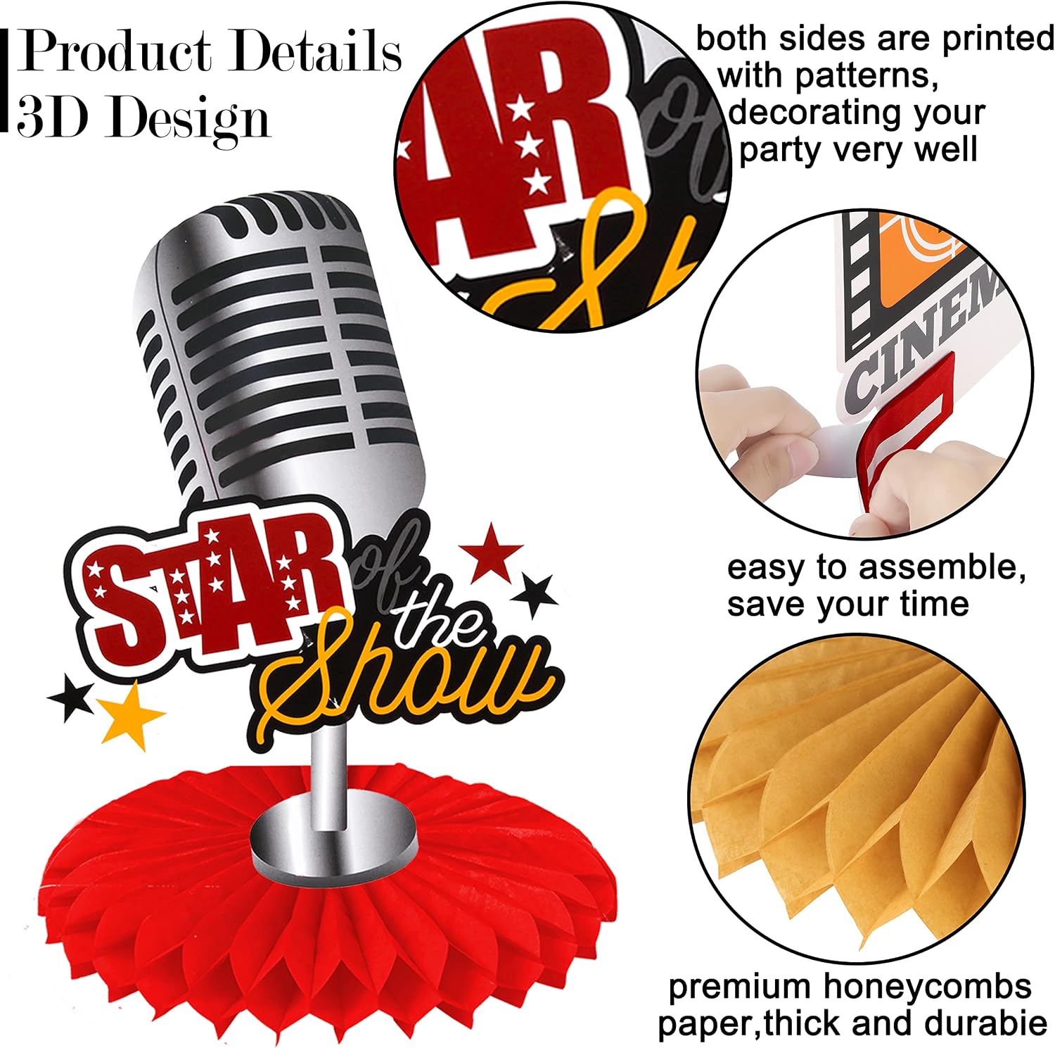 Buy Movie Party Table Honeycomb Centerpieces Movie Party Table ...