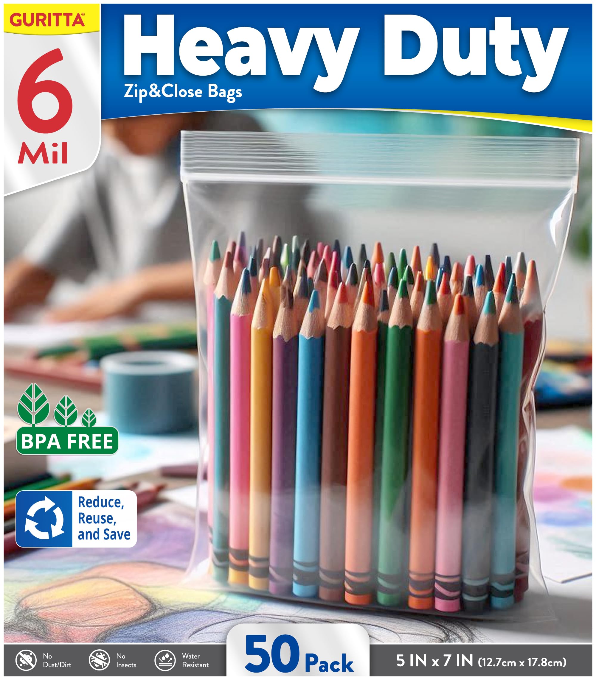 Amazon.com: Zip Top Bag, 6 Mil Thick Zipper Bag, Heavy Duty Plastic Bag ...