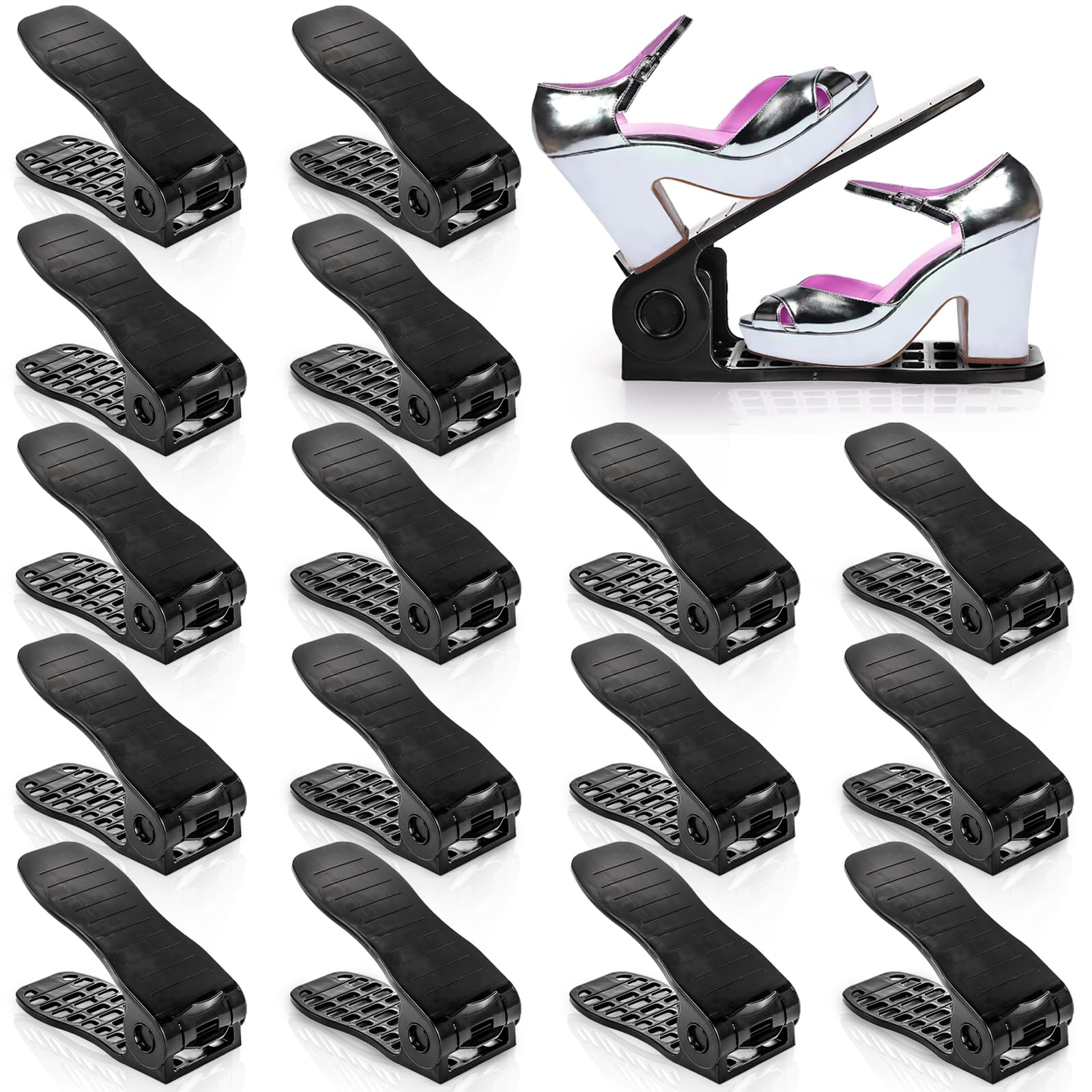 Amazon.com: Goaste 16 Pack Shoe Slots Organizer, Adjustable Shoe ...