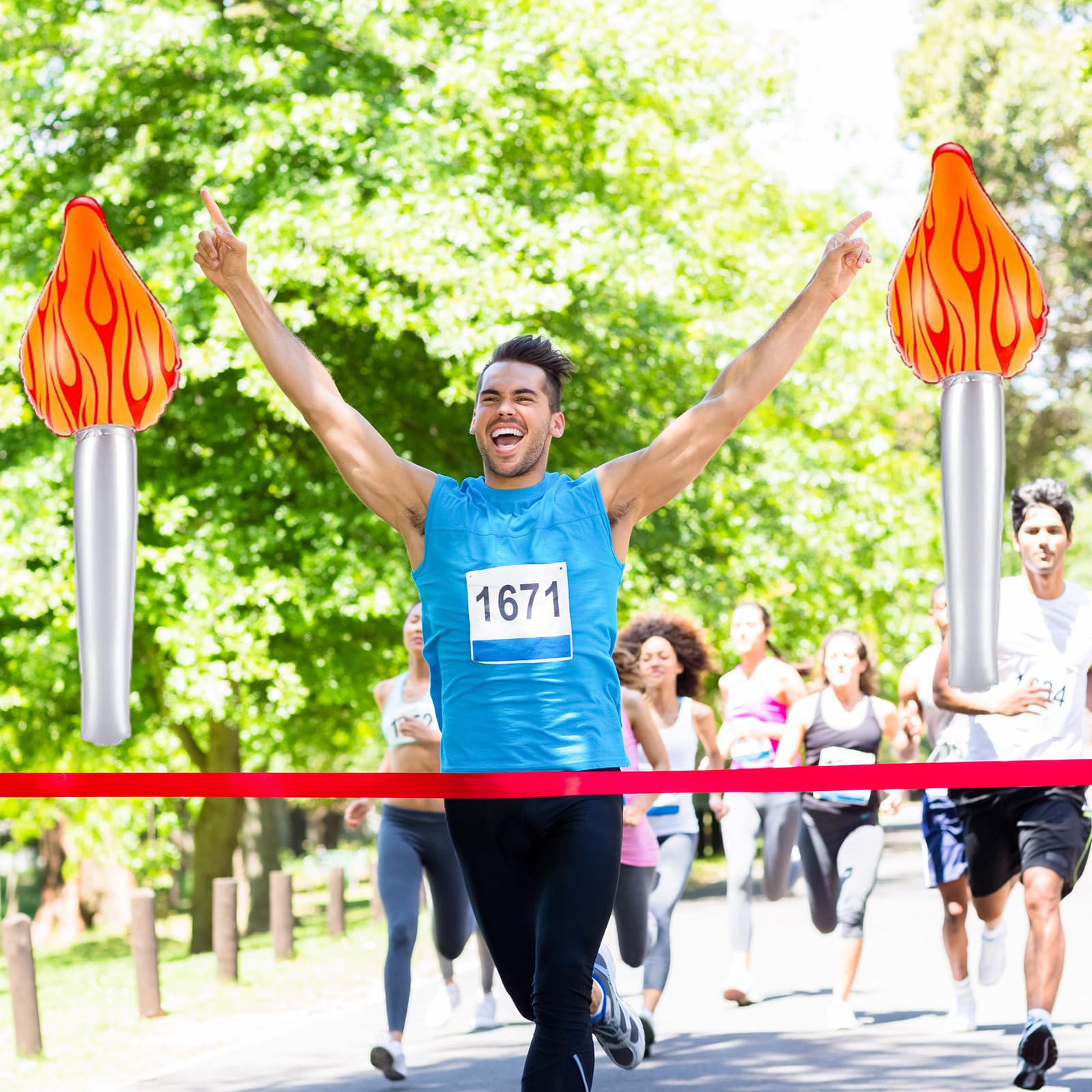 Snapklik.com : Gejoy 6 Pcs Inflatable Fake Torch Fun Torch Inflates For ...