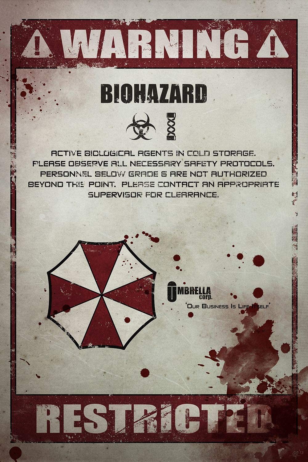 5 Ace RESIDENT EVIL WARNING WALL POSTER OF 300 GSM (12X18) WITHOUT ...
