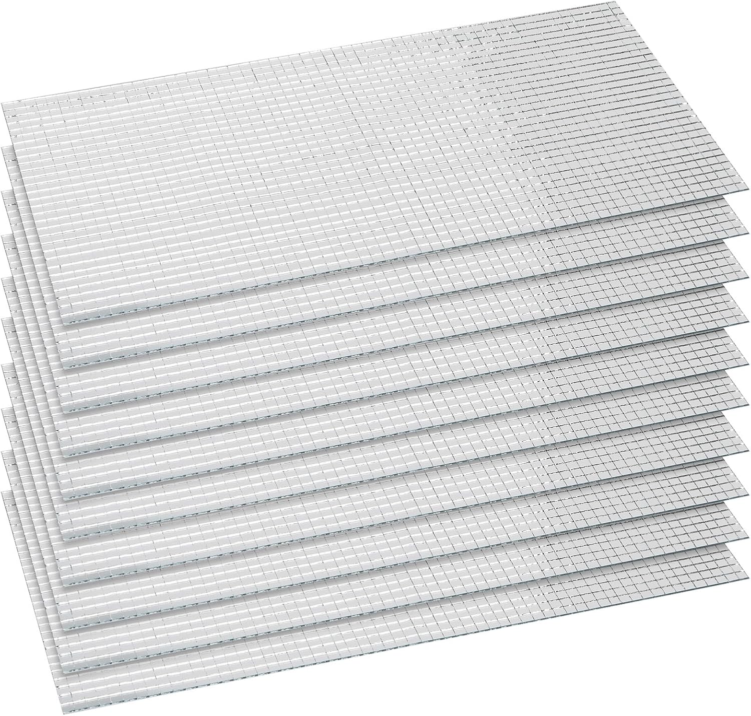 Pllieay 18000PCS Silver Self Adhesive Mirrors Mosaic Tiles, Real Glass ...