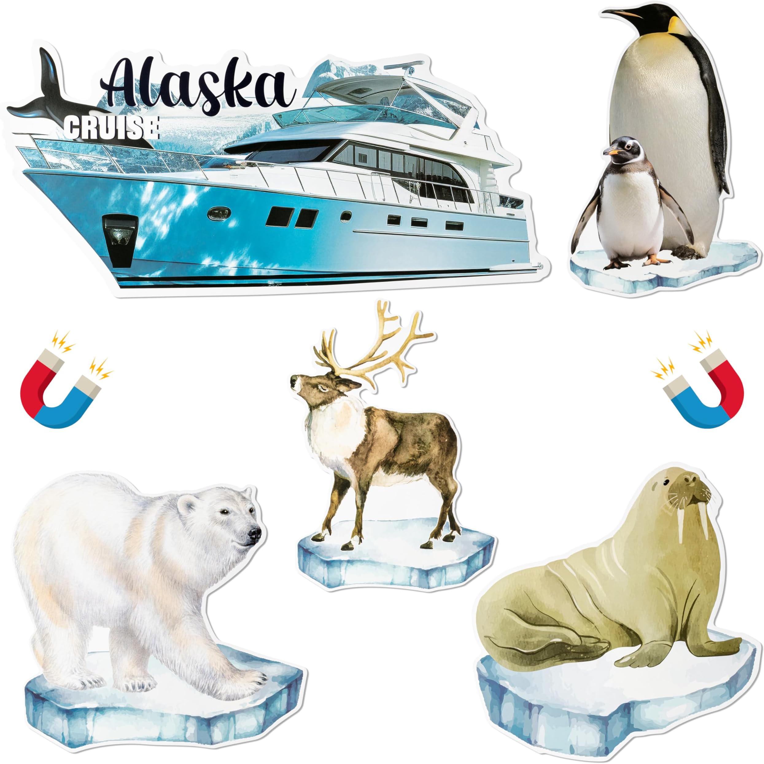 Amazon.com: JAPBOR Cruise Door Decorations Magnetic - 5PCS Alaska ...