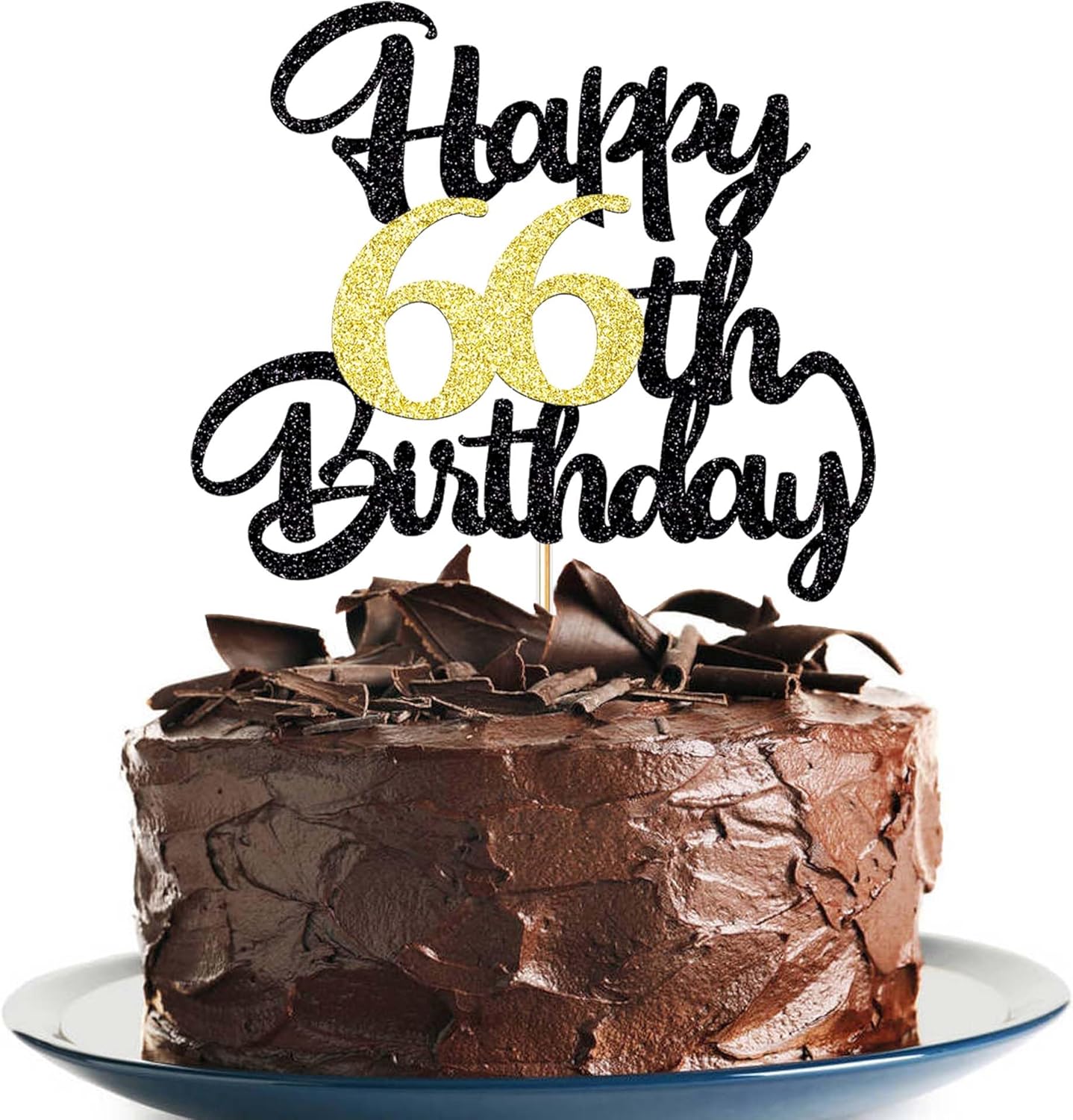 Amazon.com: Klionjor 66th Happy Birthday Cake Topper and Decoration ...