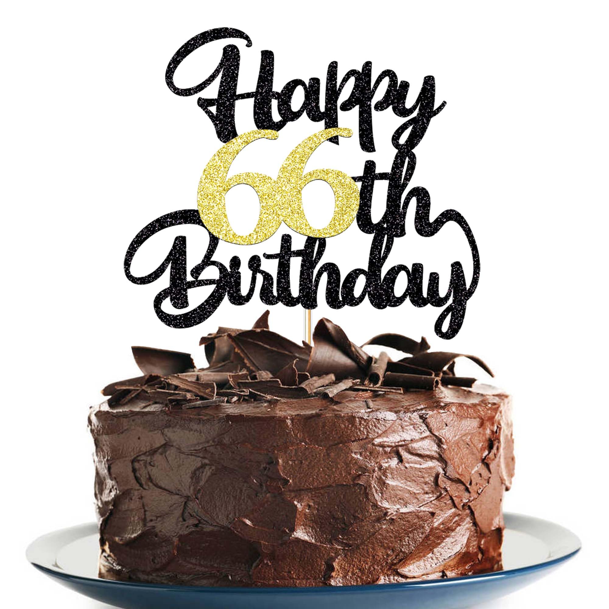 Amazon.com: Klionjor 66th Happy birthday cake topper happy birthday ...